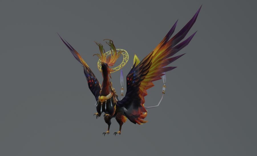 3D model Black Fire Phoenix VR / AR / low-poly | CGTrader