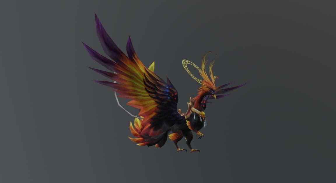 3D model Black Fire Phoenix VR / AR / low-poly | CGTrader