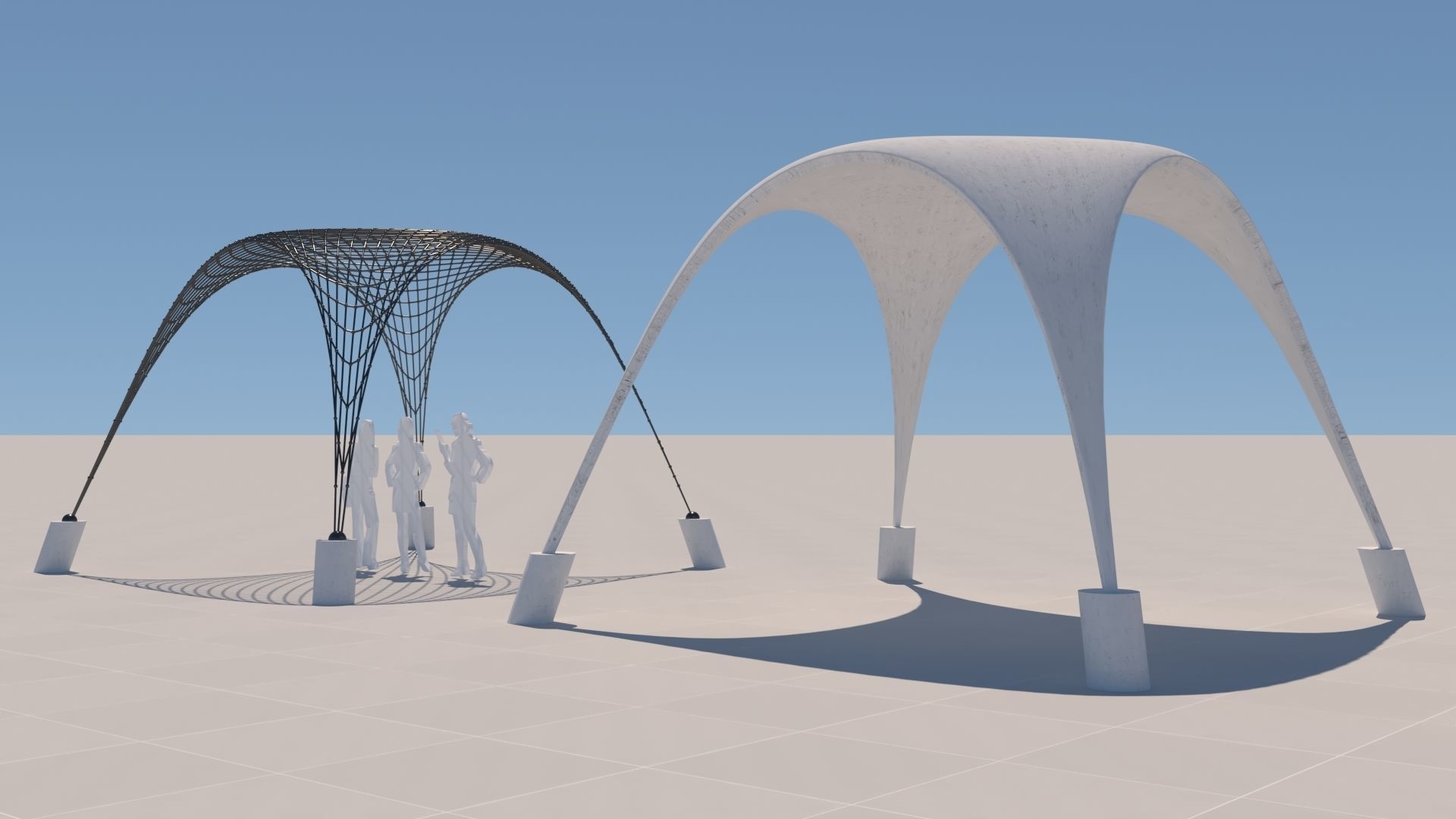 Tensile Membrane Structure 2 3D model | CGTrader