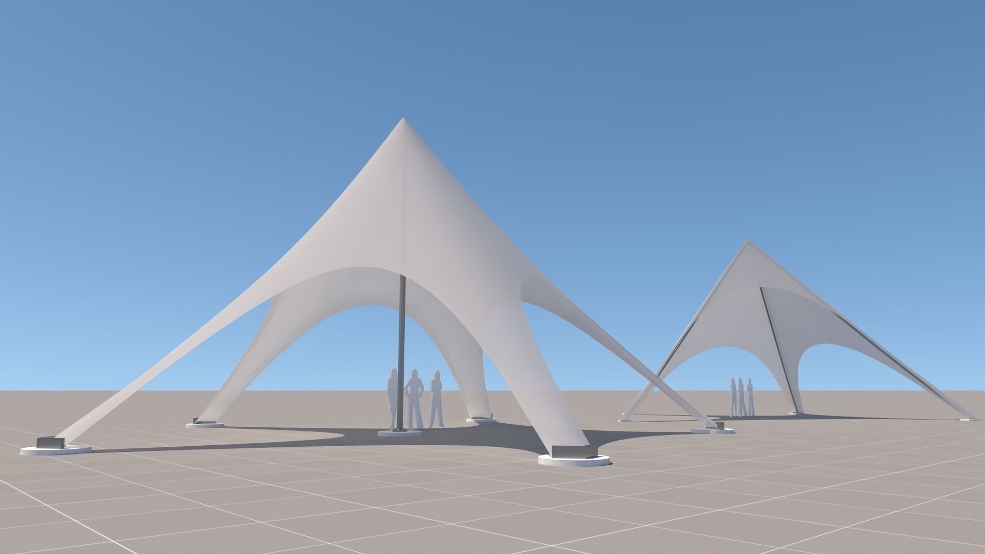 Tensile Membrane Structure 1 3D model | CGTrader