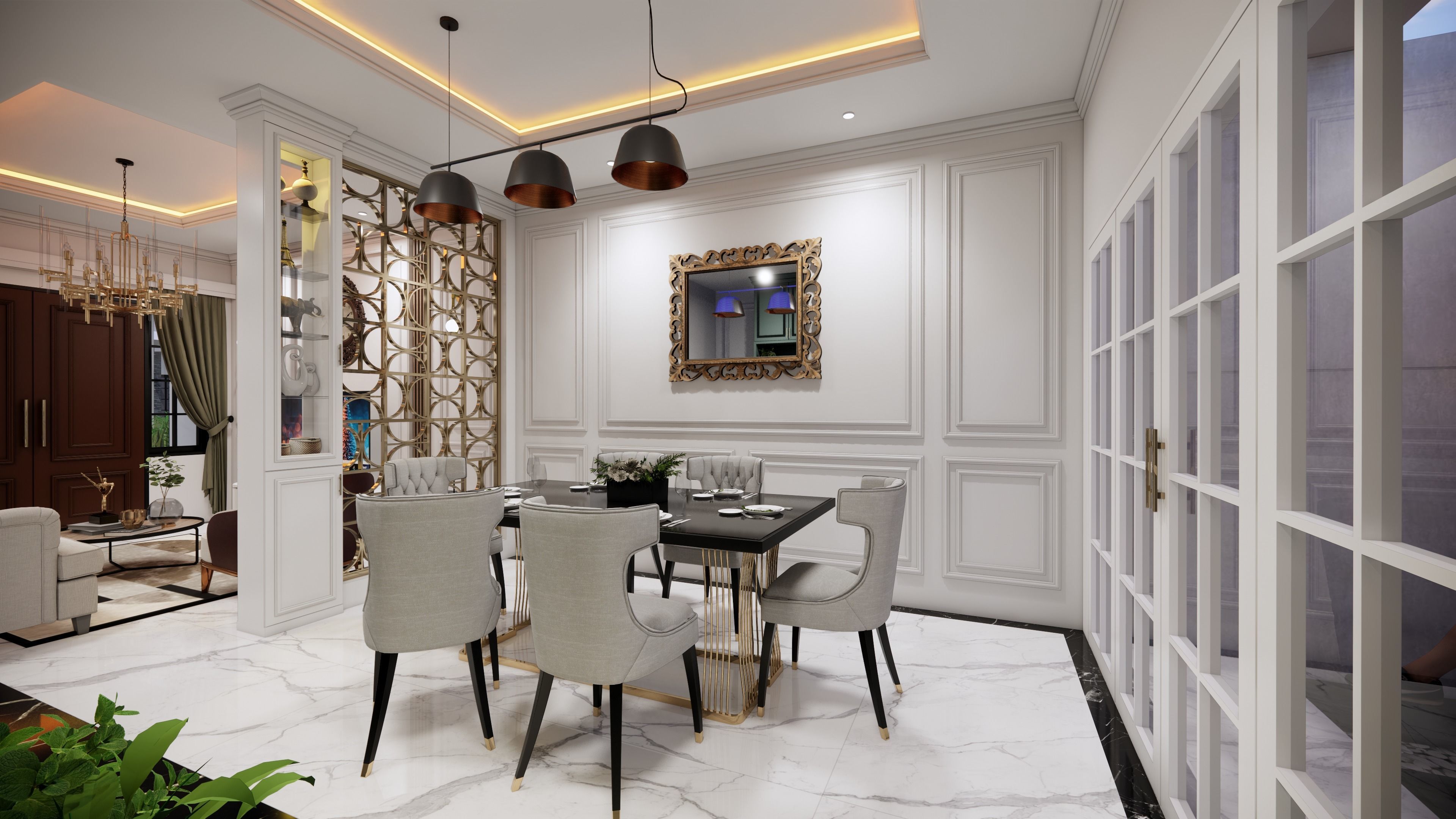 Scene Render Full Interior House Project Classic Modern 3D model | CGTrader
