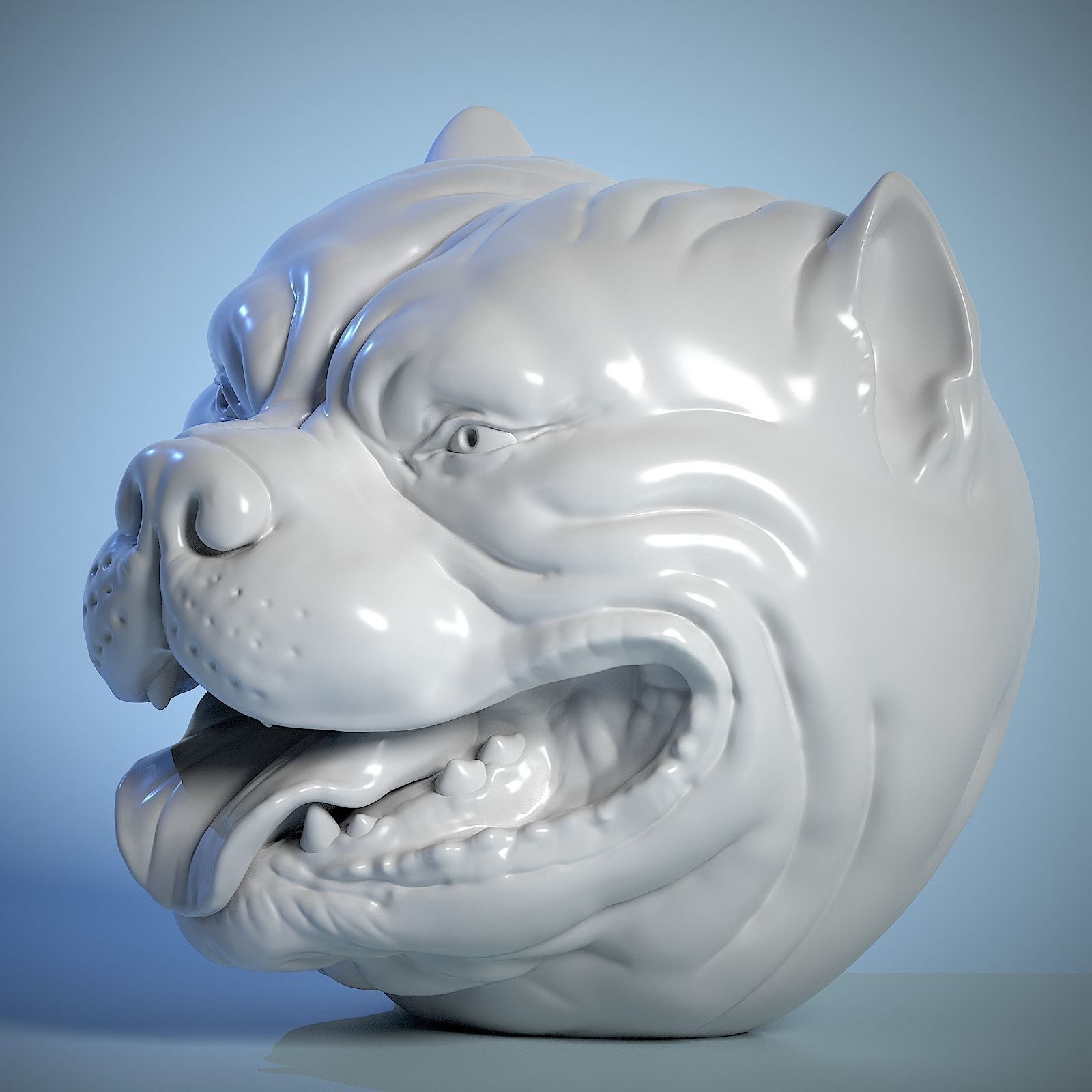 Pitbull Head Mini 3D model 3D printable | CGTrader