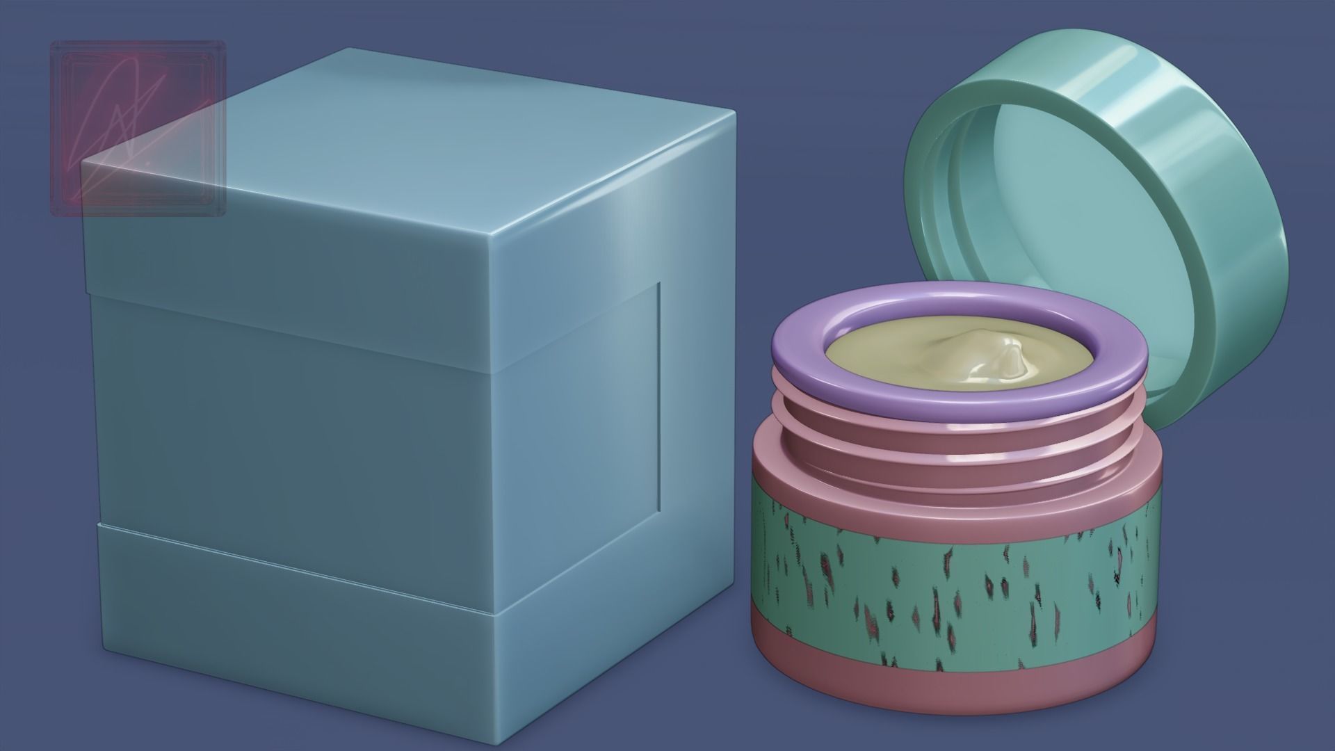 3D model Cosmetic Container and Cream 3D with Box 3D model VR / AR ...