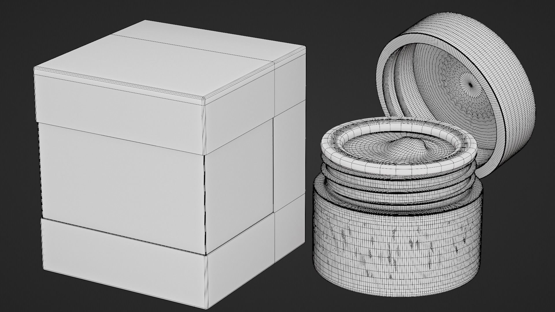 3D model Cosmetic Container and Cream 3D with Box 3D model VR / AR ...
