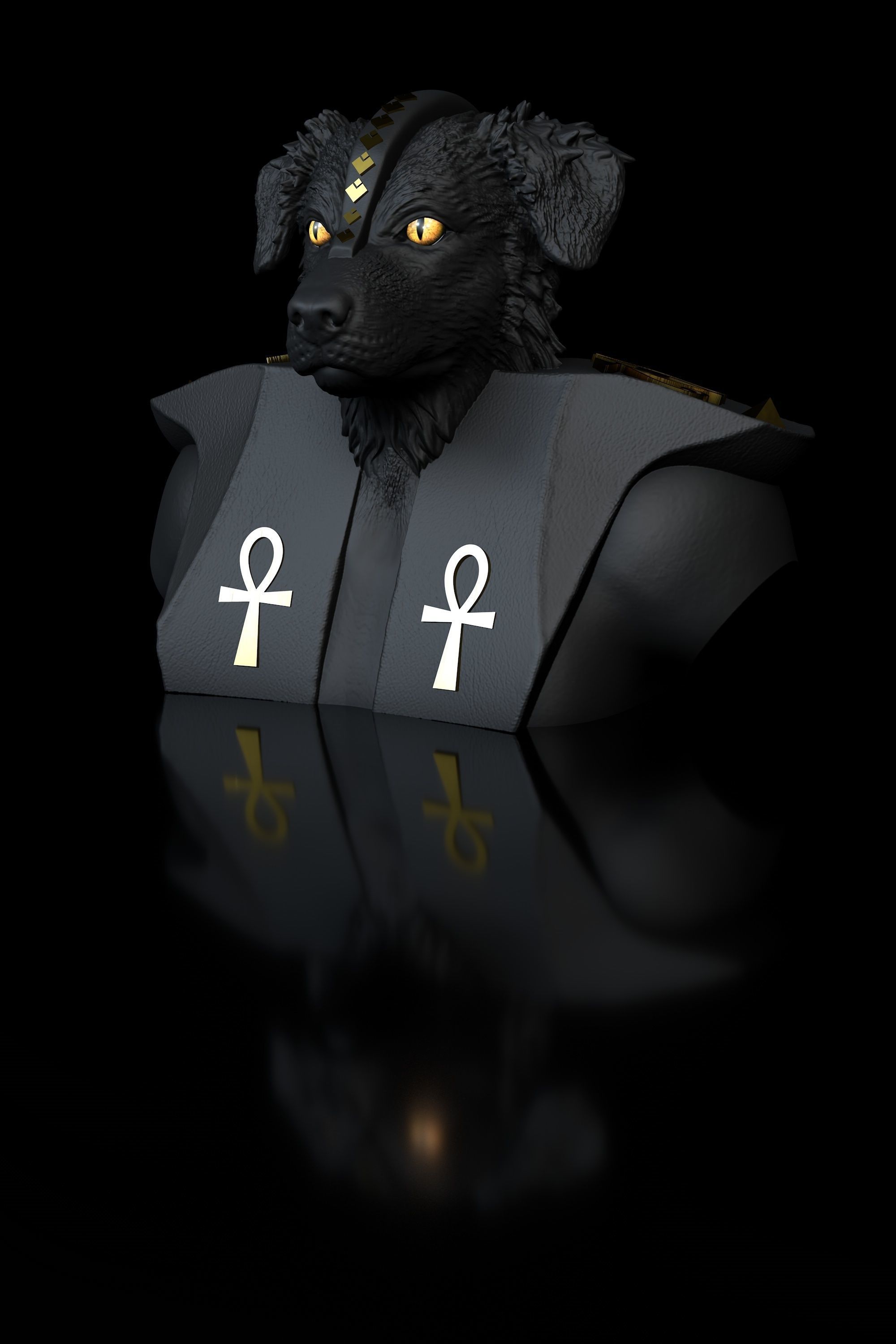 Dog Australian border Anubis friendly 3D model 3D printable | CGTrader