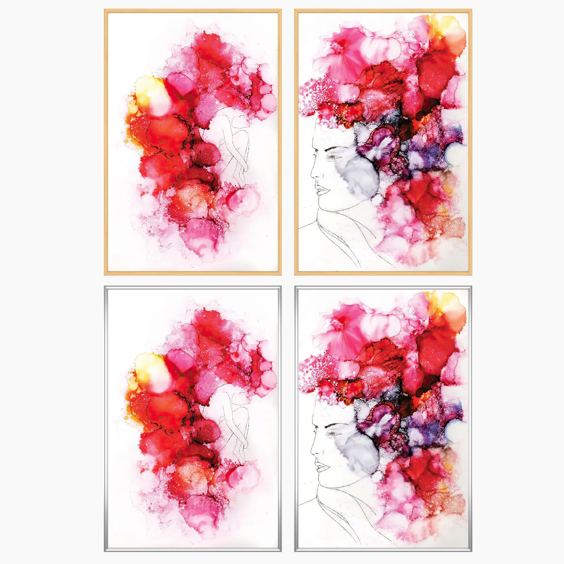 Wall Art Set 4003 3D model | CGTrader