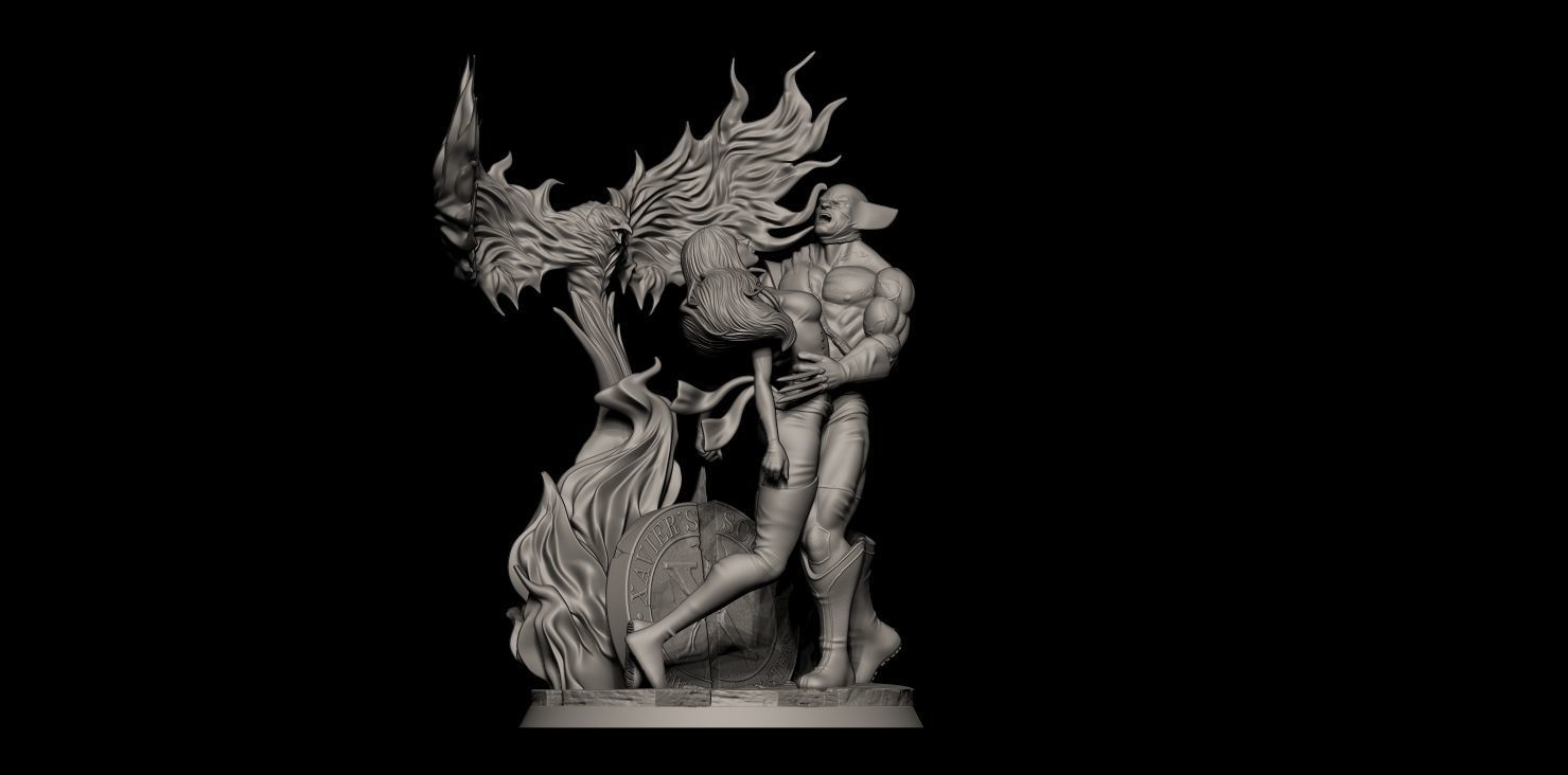 Fan Art - Wolverine and Jean - Phoenix Sacrifice - Statue 3D model 3D ...
