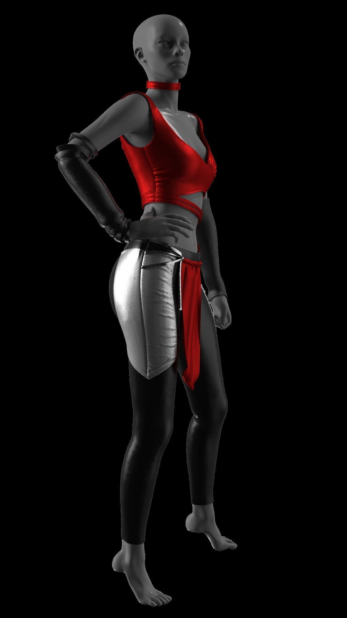 Combat Girl N1 21 Designer CLO3D ZPRJ FBX OBJ MTL 3D model 3D model ...