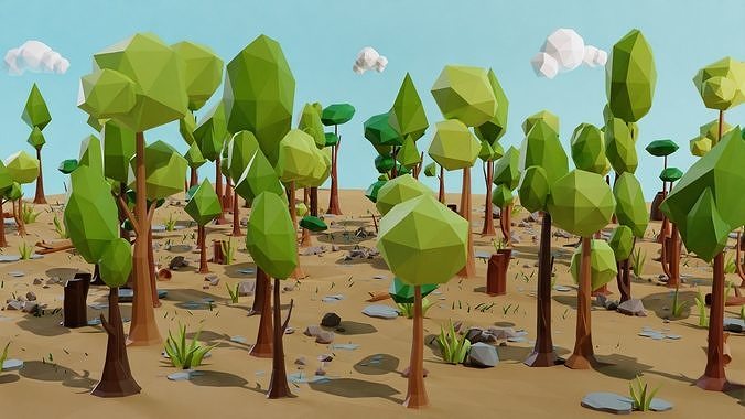 3D model Tree and Trunk kitbash VOL 01 VR / AR / low-poly | CGTrader