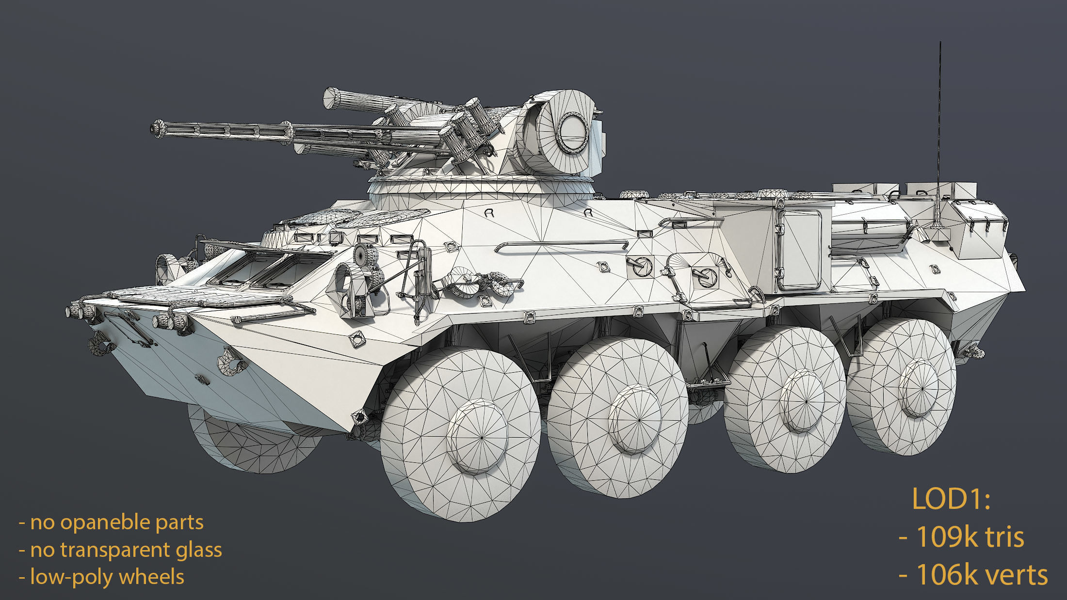 3D model BTR-3 Ukrainian APC Game Ready VR / AR / low-poly | CGTrader