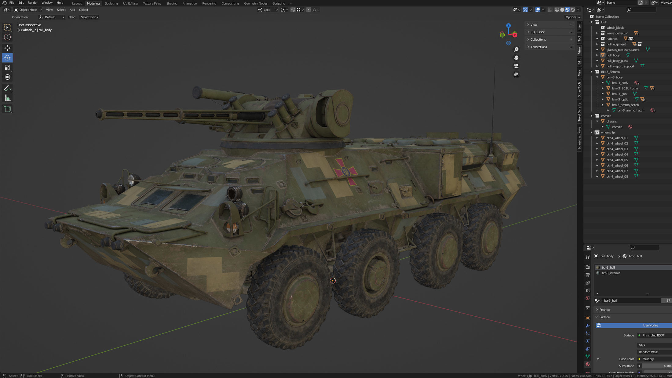 3D model BTR-3 Ukrainian APC Game Ready VR / AR / low-poly | CGTrader