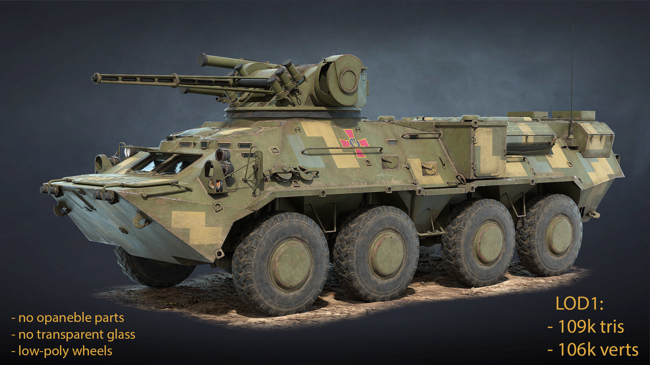 3D model BTR-3 Ukrainian APC Game Ready VR / AR / low-poly | CGTrader