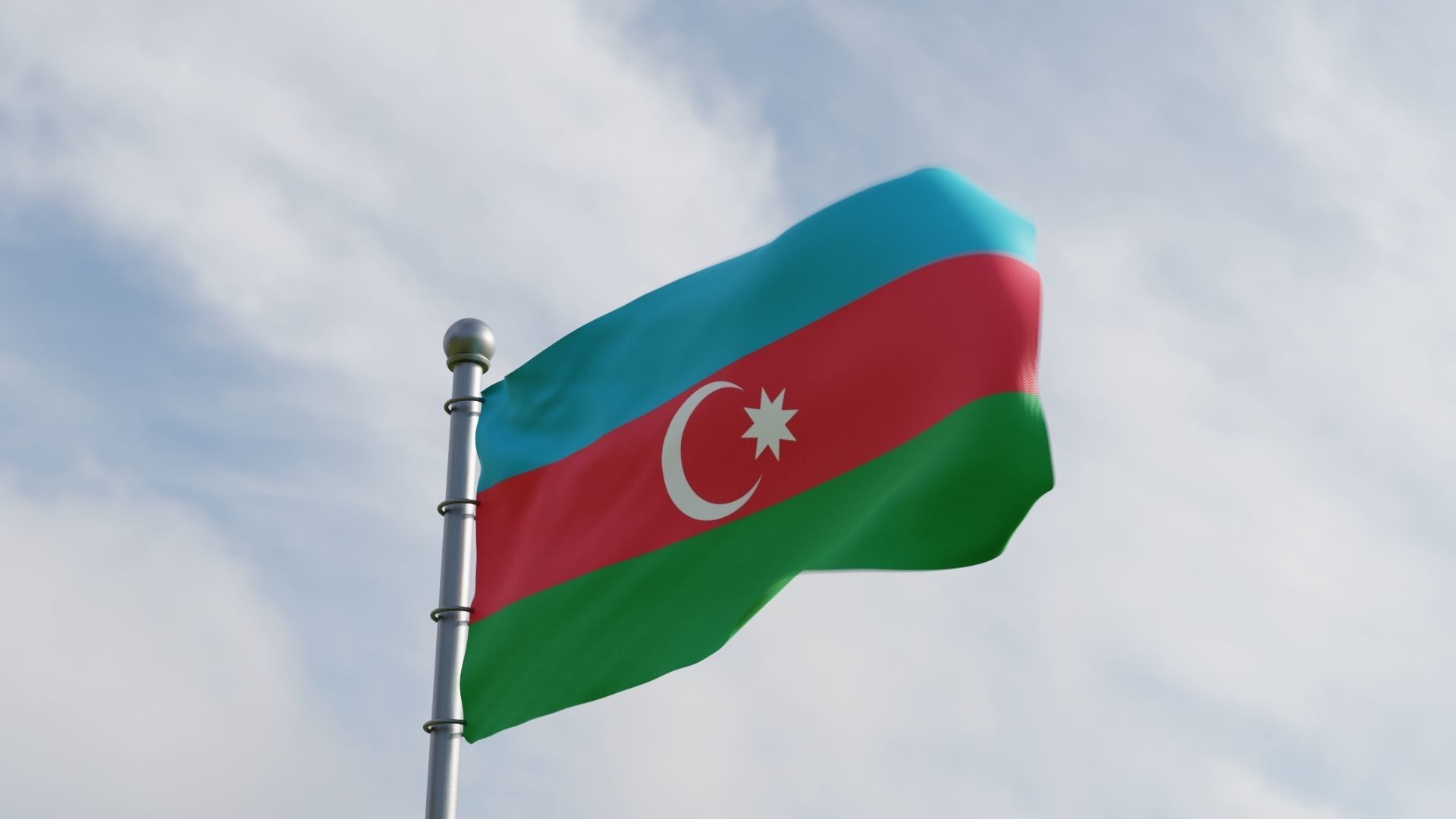 Animated Azerbaijan Flags 3D model animated | CGTrader