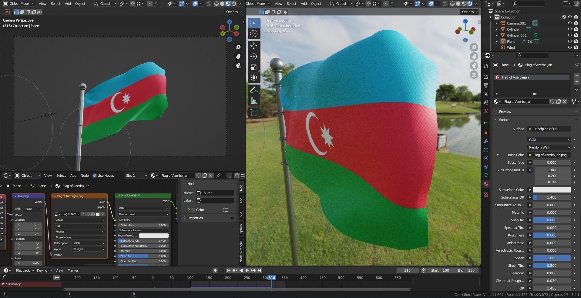 Animated Azerbaijan Flags 3D model animated | CGTrader