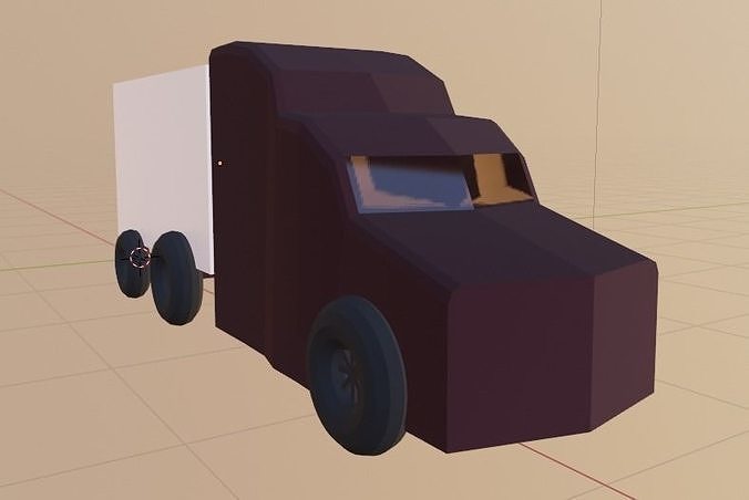 Low-poly truck semi free 3D model | CGTrader