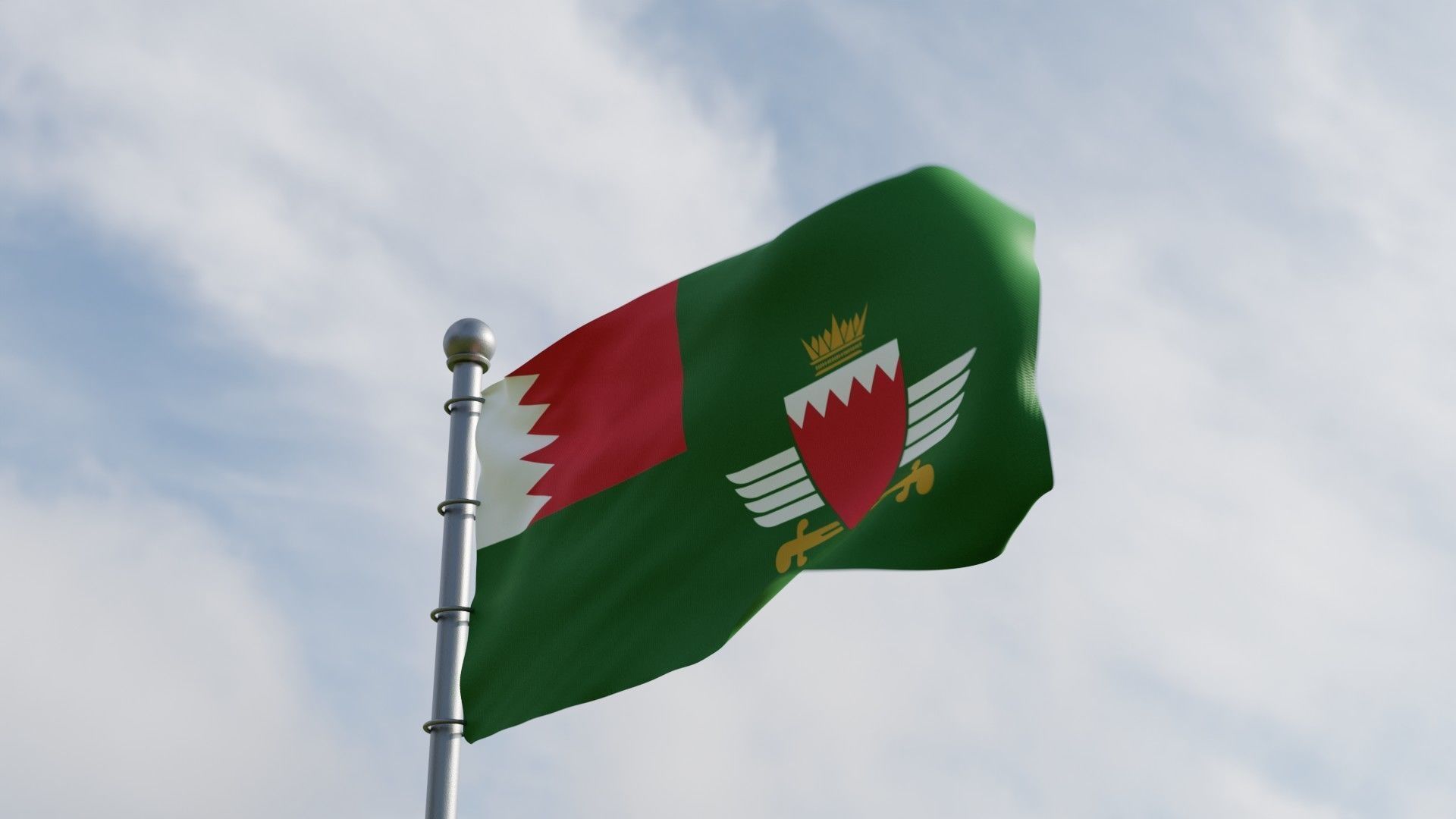 Animated Bahrain Flags 3D model animated | CGTrader