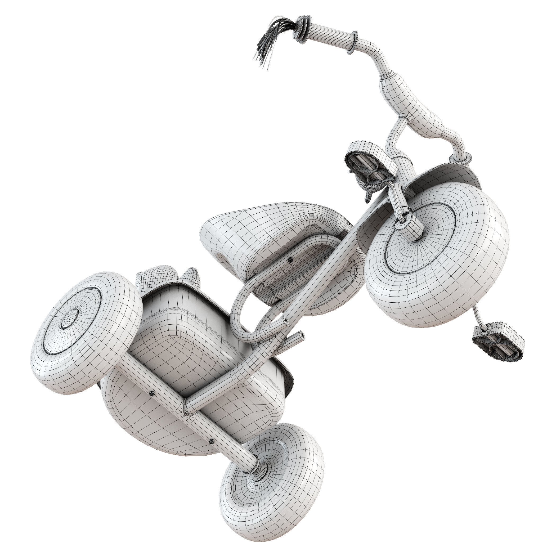 Bike childrens tricycle 3D model rigged | CGTrader