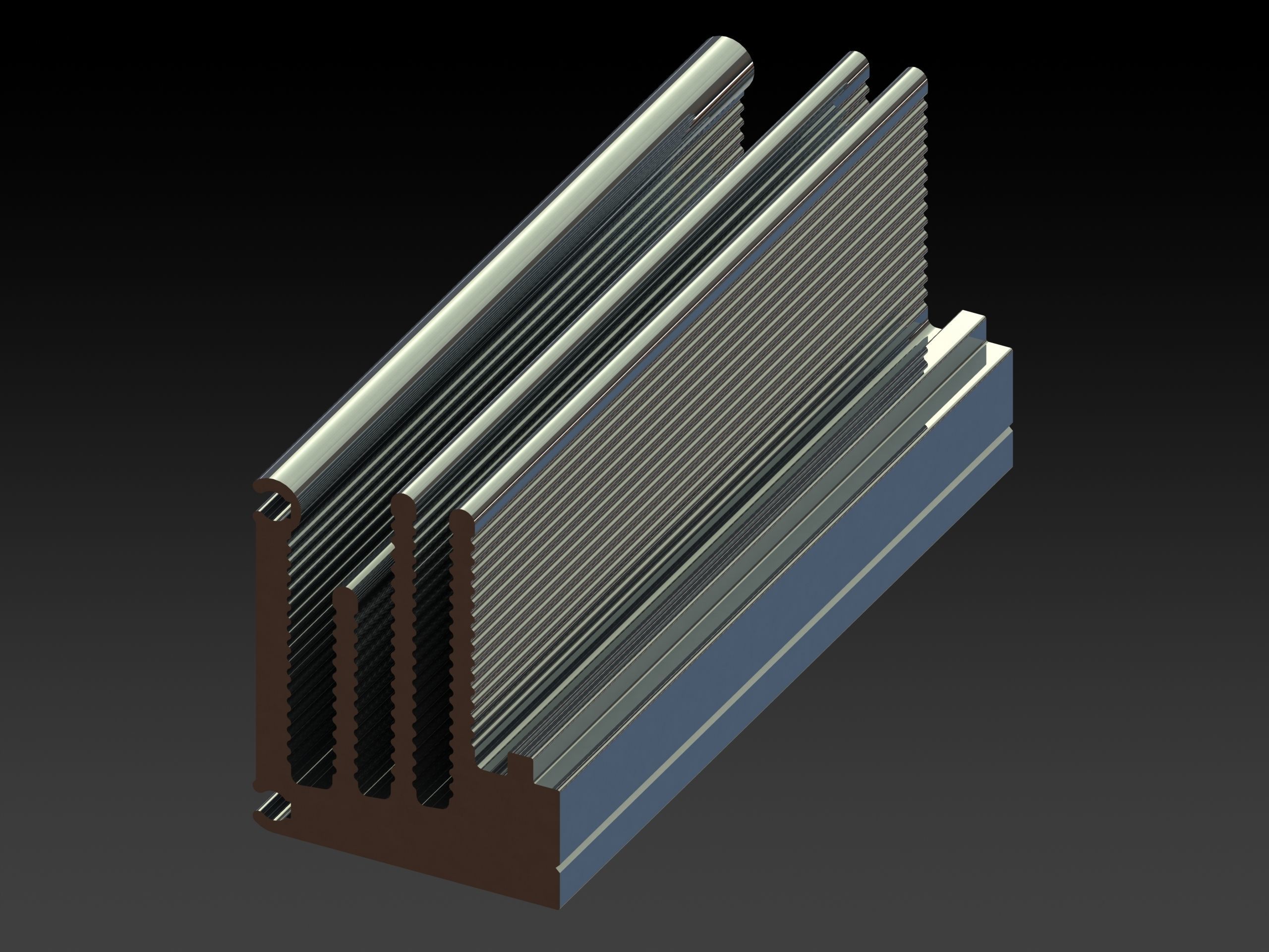 3D model Extruded Aluminium Profile Enclosures Set for Heat Sink VR ...