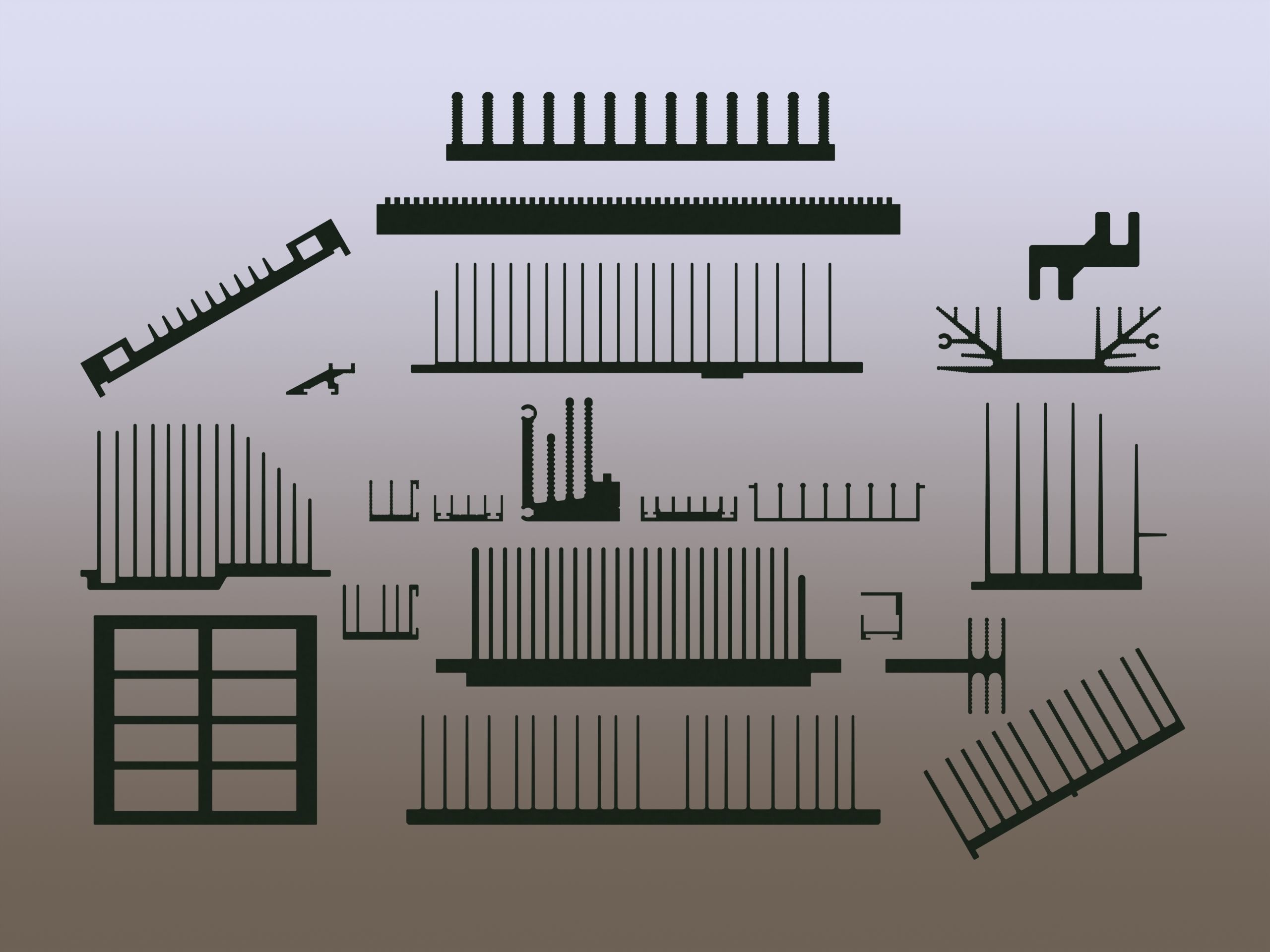 3D model Extruded Aluminium Profile Enclosures Set for Heat Sink VR ...