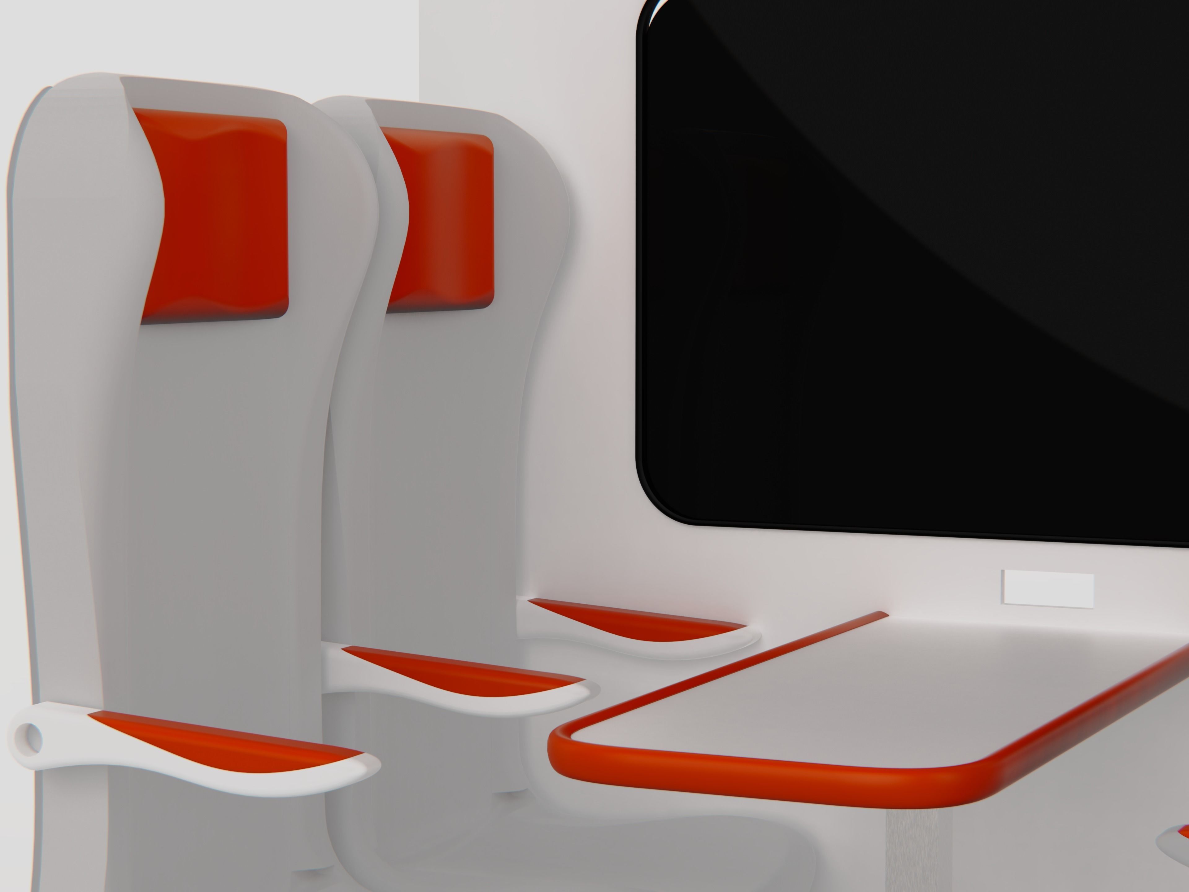 TRAIN SEAT AND TABLE 3D model | CGTrader