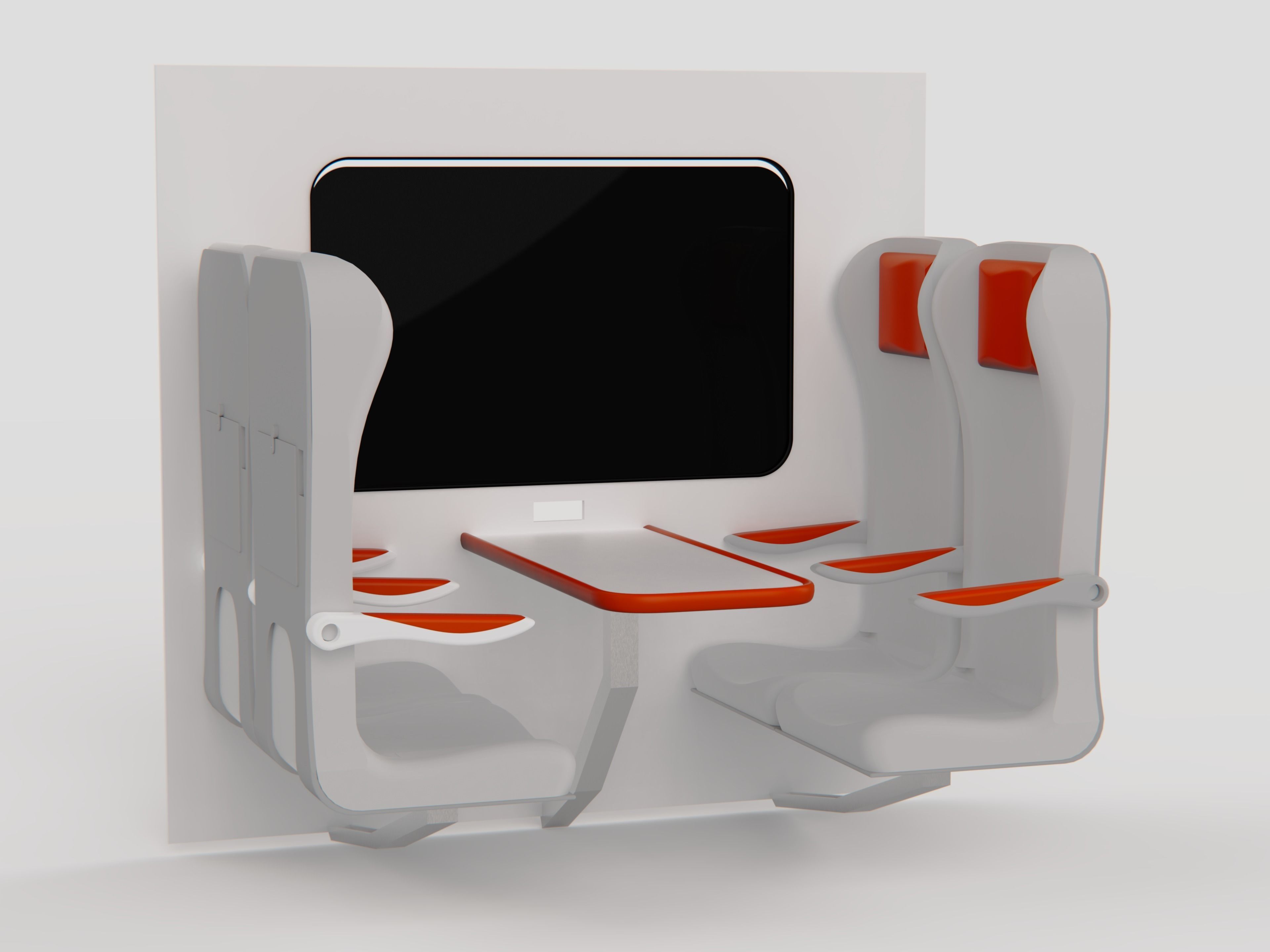 TRAIN SEAT AND TABLE 3D model | CGTrader