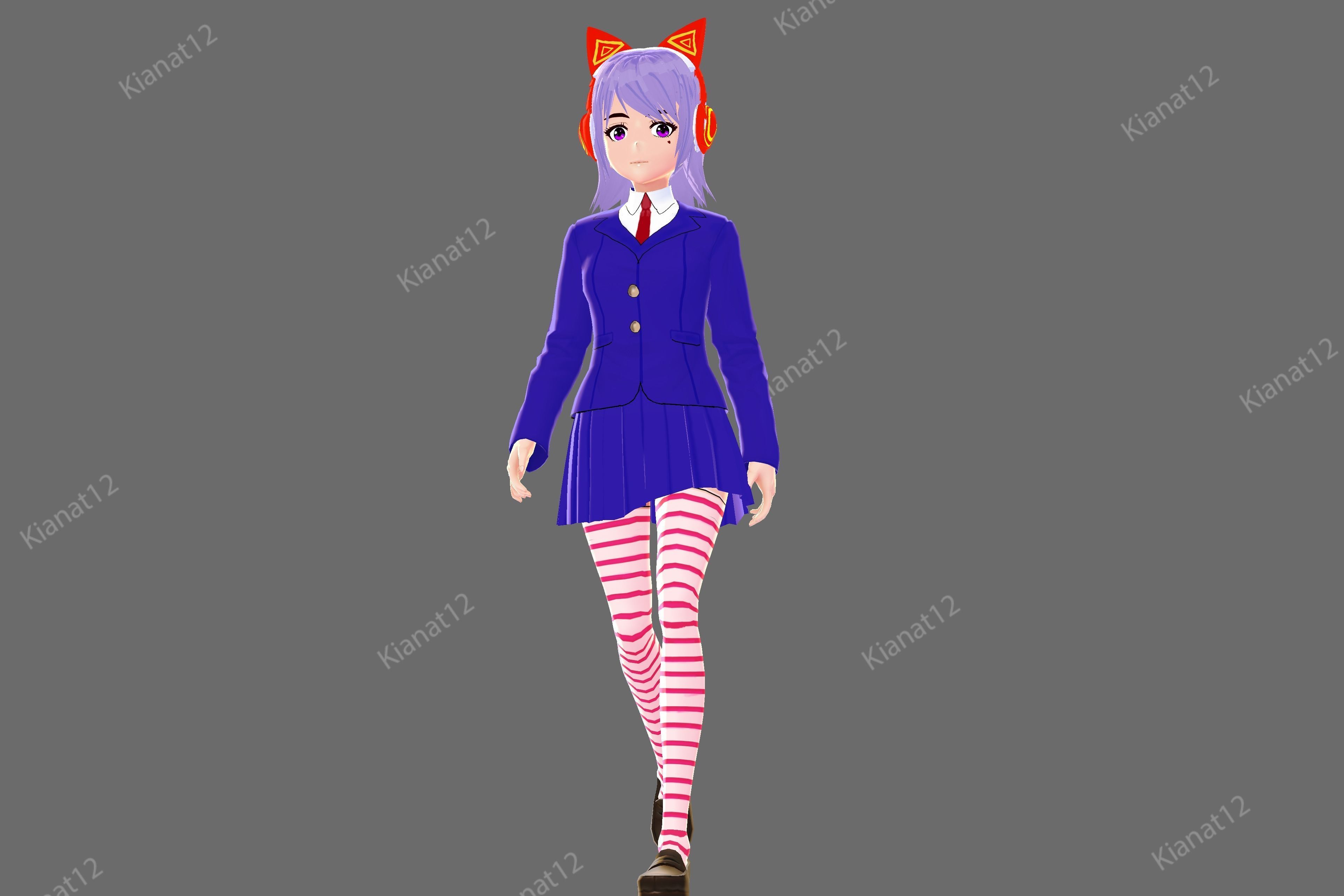 3D model 3d anime style girl avatar VR / AR / low-poly | CGTrader