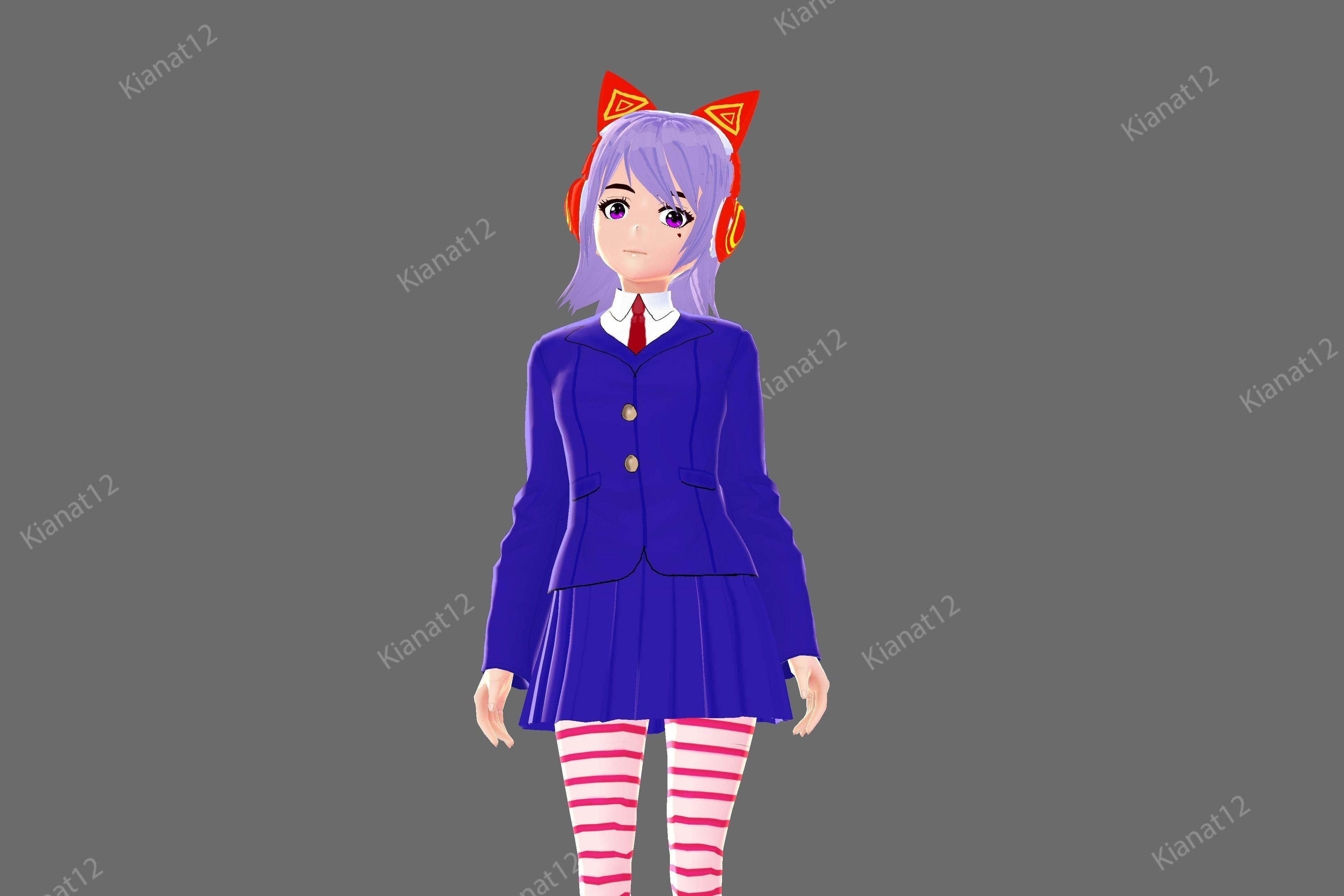 3D model 3d anime style girl avatar VR / AR / low-poly | CGTrader