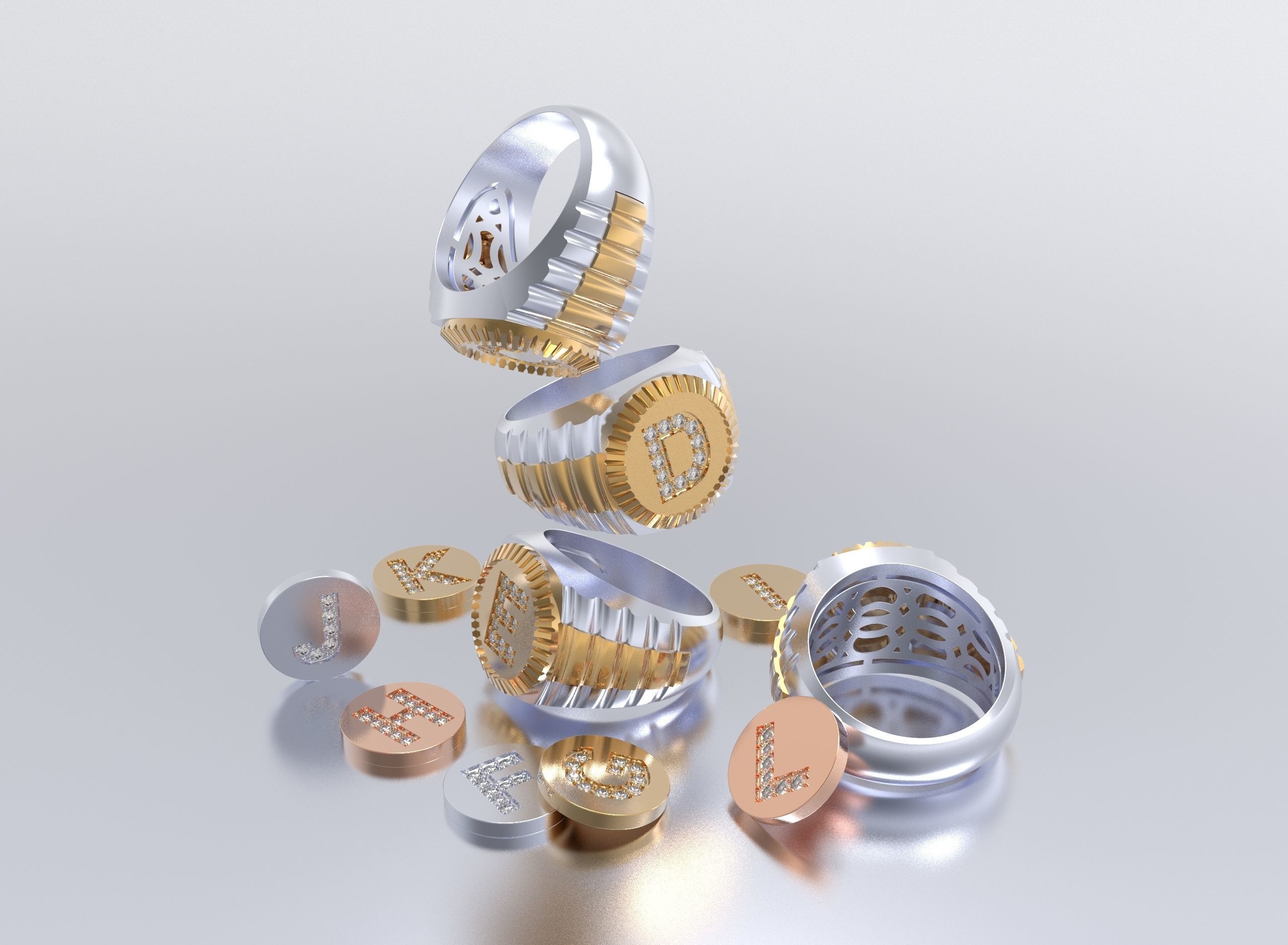 Ring Letters 3D Model Collection | CGTrader