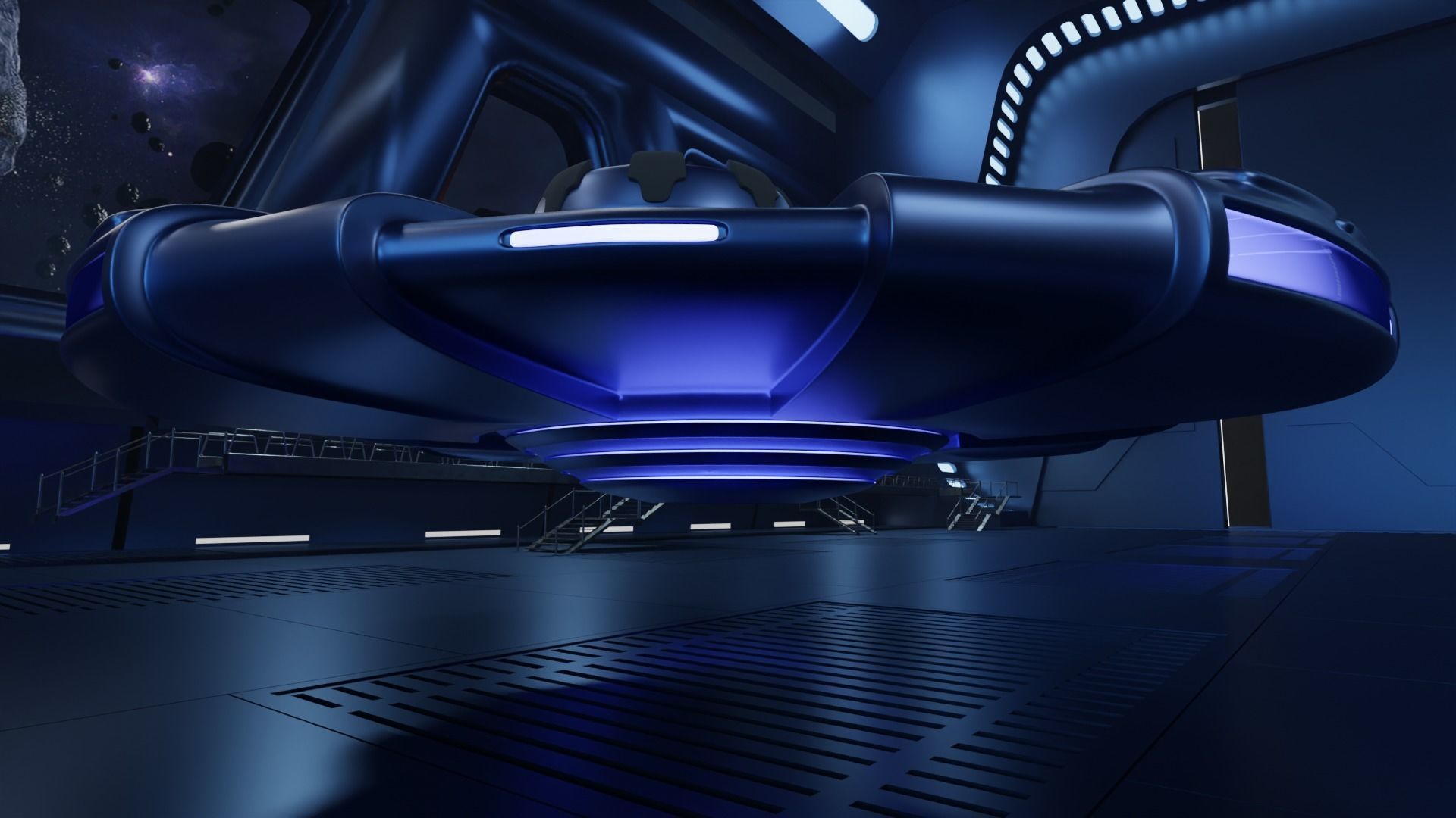 UFO 5 Rover Wheel Spaceship - Ovni - Flying Saucer 3D model | CGTrader