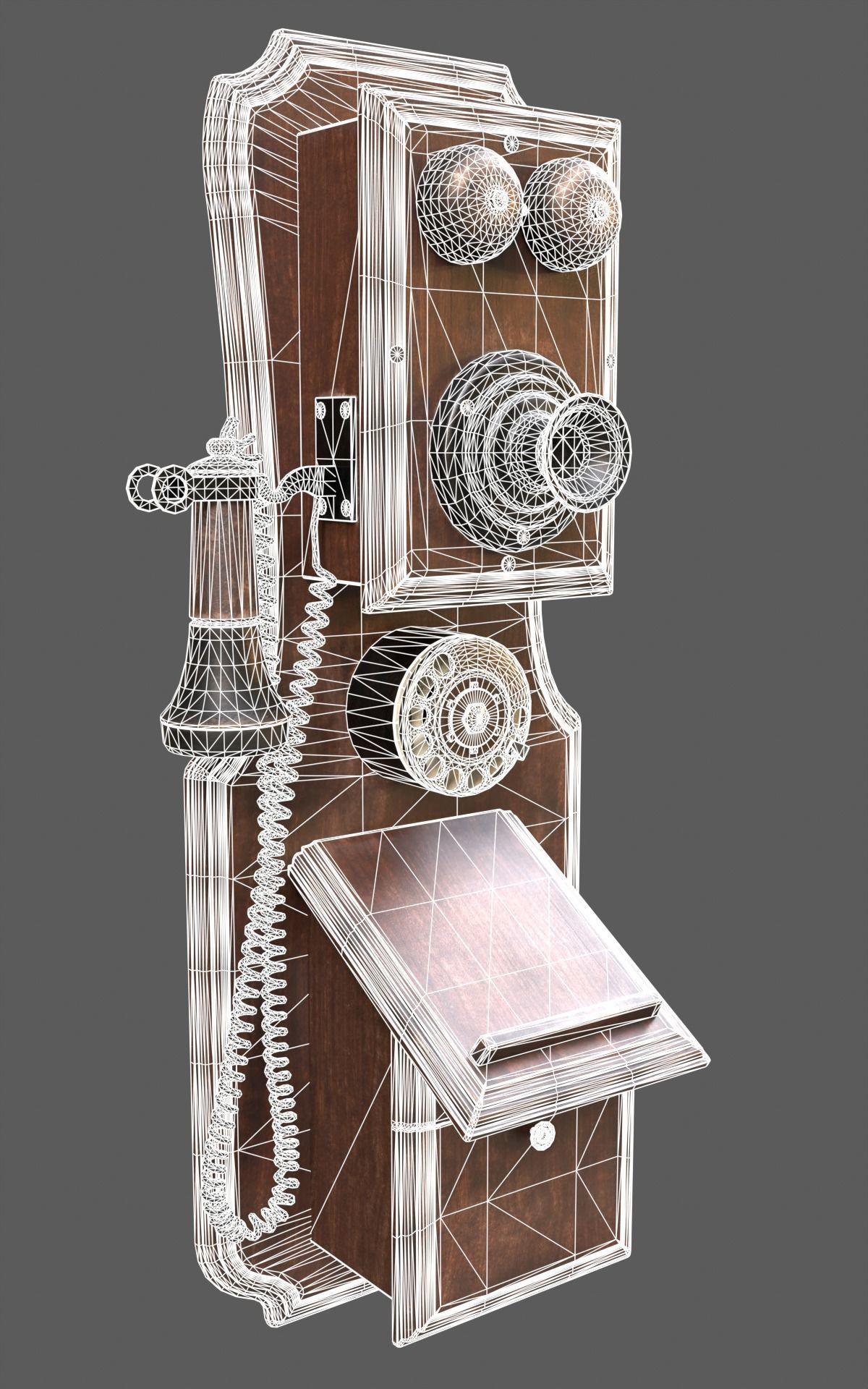 3D model Old Dial Telephone Low Poly PBR VR / AR / low-poly | CGTrader