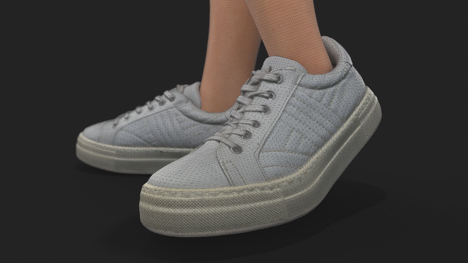3D model Woman White Shoe Low Poly VR / AR / low-poly | CGTrader