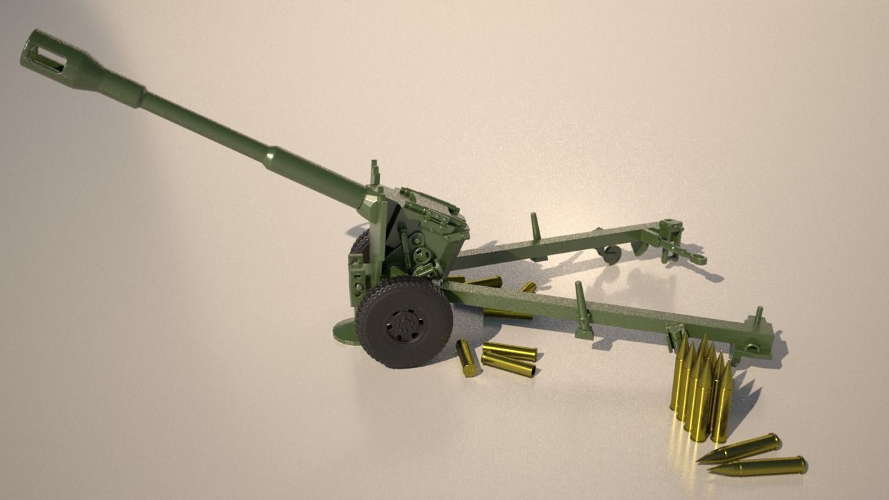 Howitzer Artillery for 3Dprint 3D model 3D printable | CGTrader