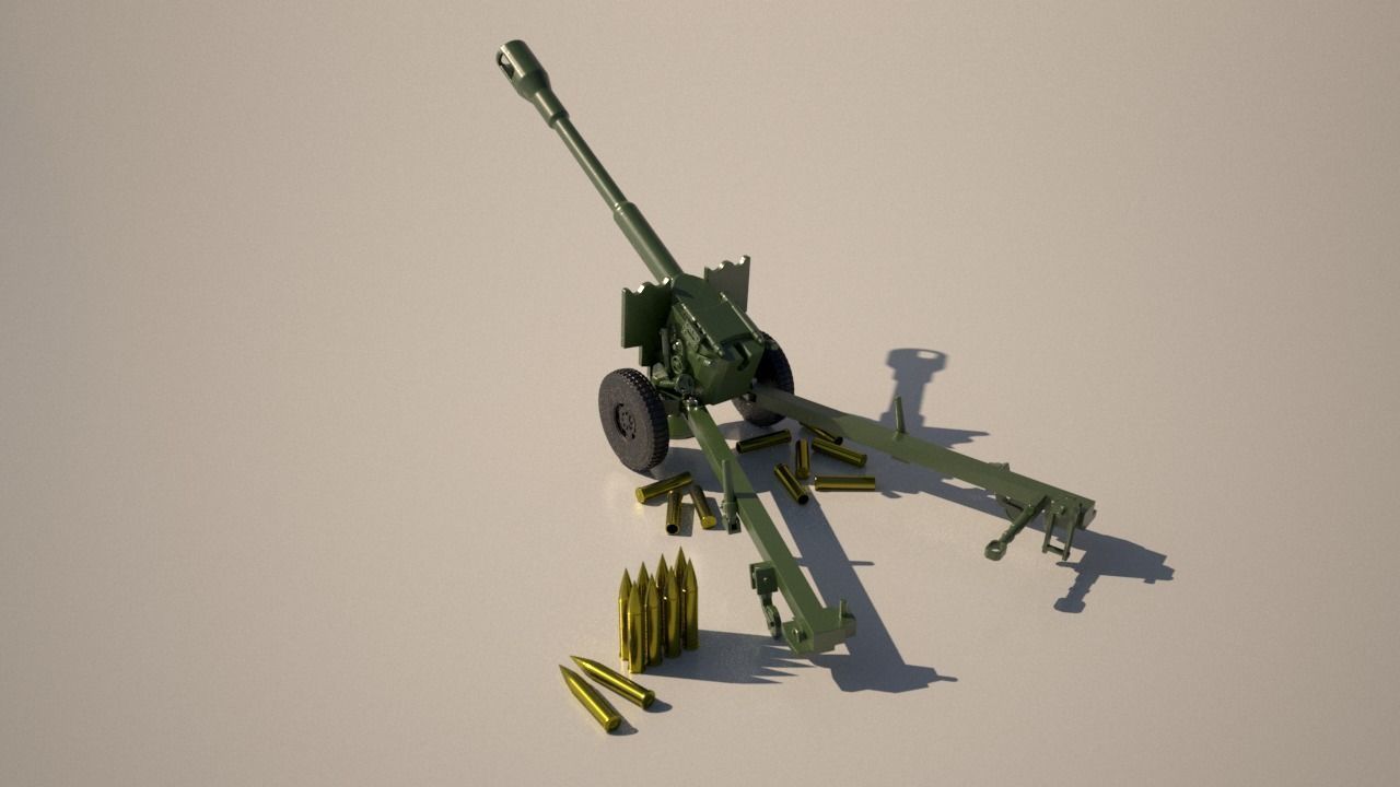Howitzer Artillery for 3Dprint 3D model 3D printable | CGTrader