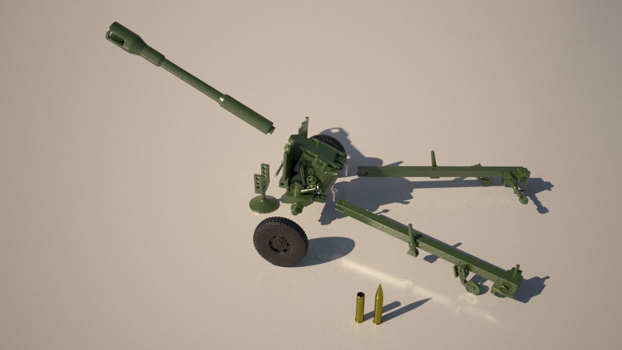 Howitzer Artillery for 3Dprint 3D model 3D printable | CGTrader