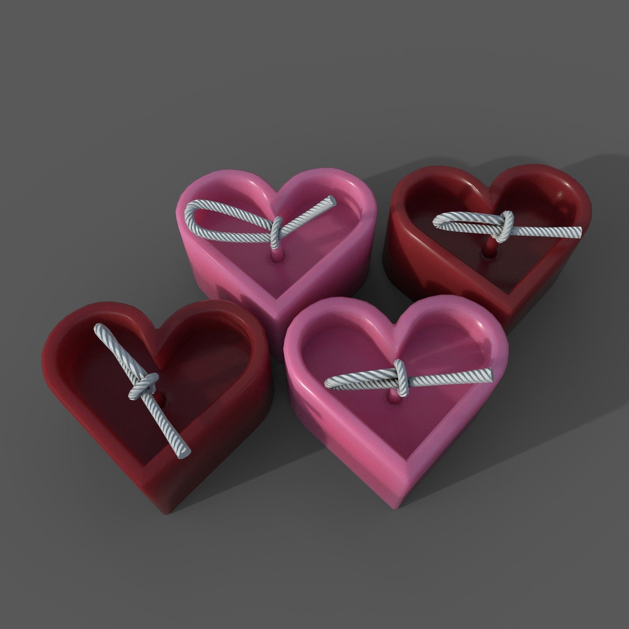 Heart candles part II 3D model | CGTrader