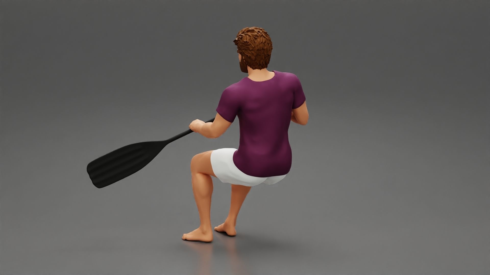 Man rafting on river 3D model 3D printable | CGTrader