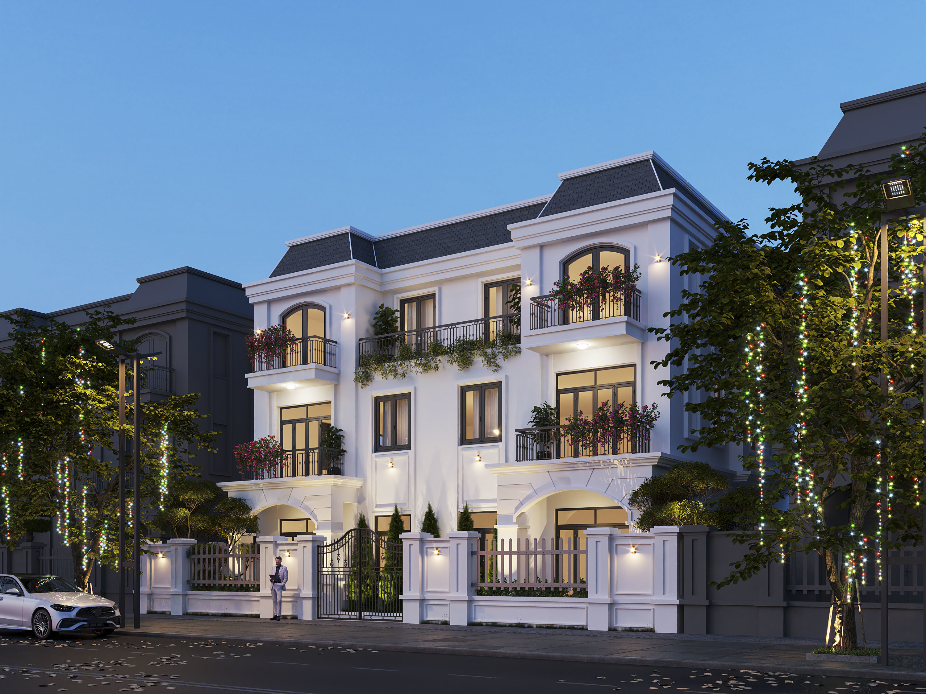 Exterior House Night Scene 3D model | CGTrader