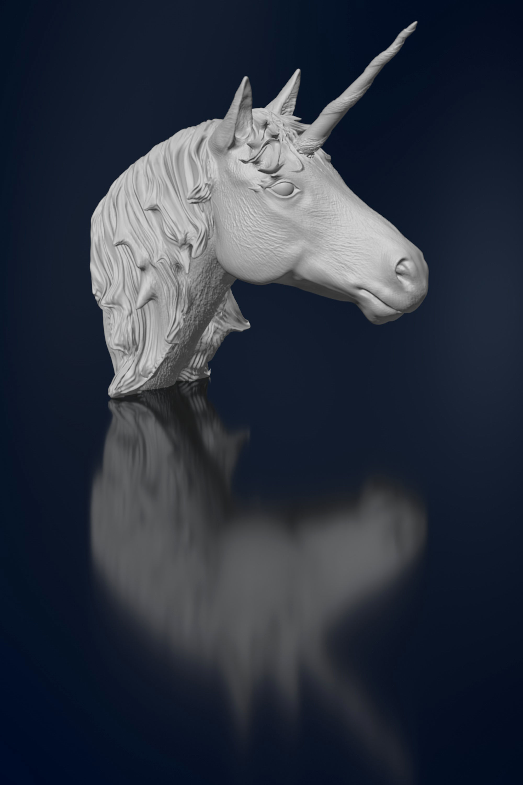 unicorn complete High-Polygon-High-Polygon STL-print-file 3D model 3D ...
