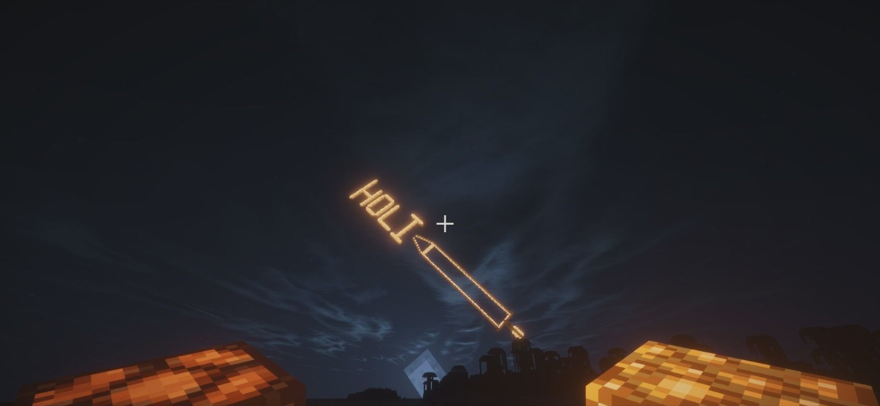 Minecraft night sky with light shining free 3D model | CGTrader