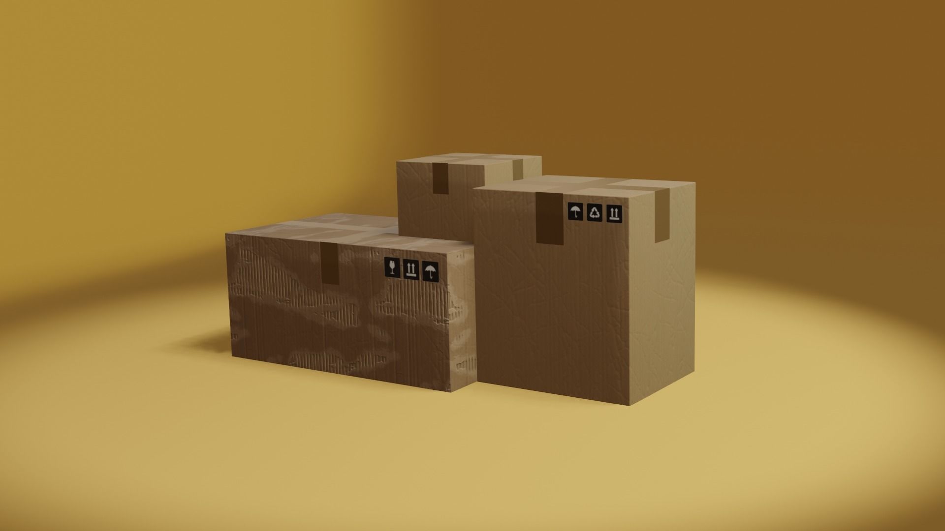 3D model Low Poly Cardboard Boxes with Tags VR / AR / low-poly | CGTrader