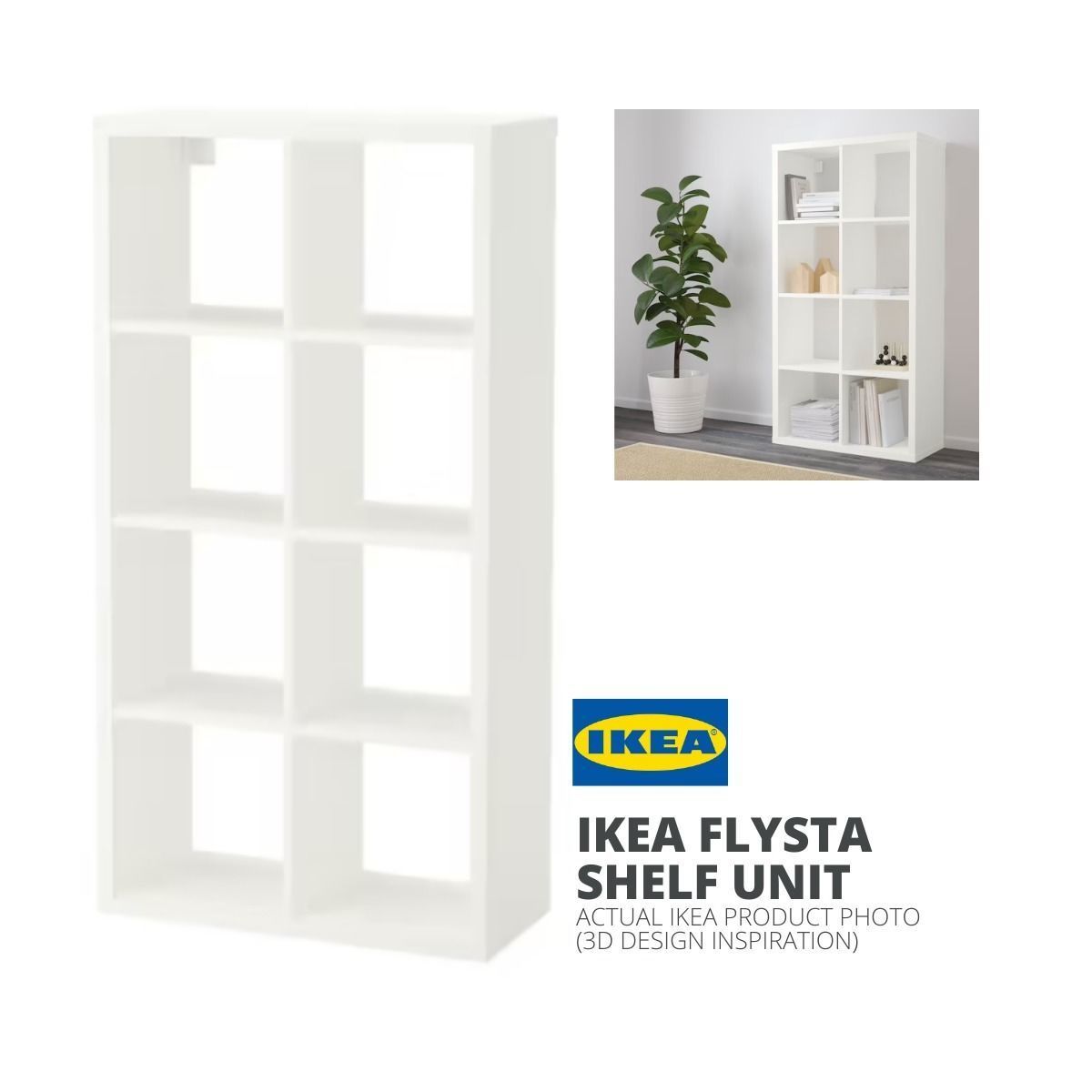 IKEA INSPIRED FLYSTA SHELF UNIT MINIATURE 3D model 3D printable | CGTrader