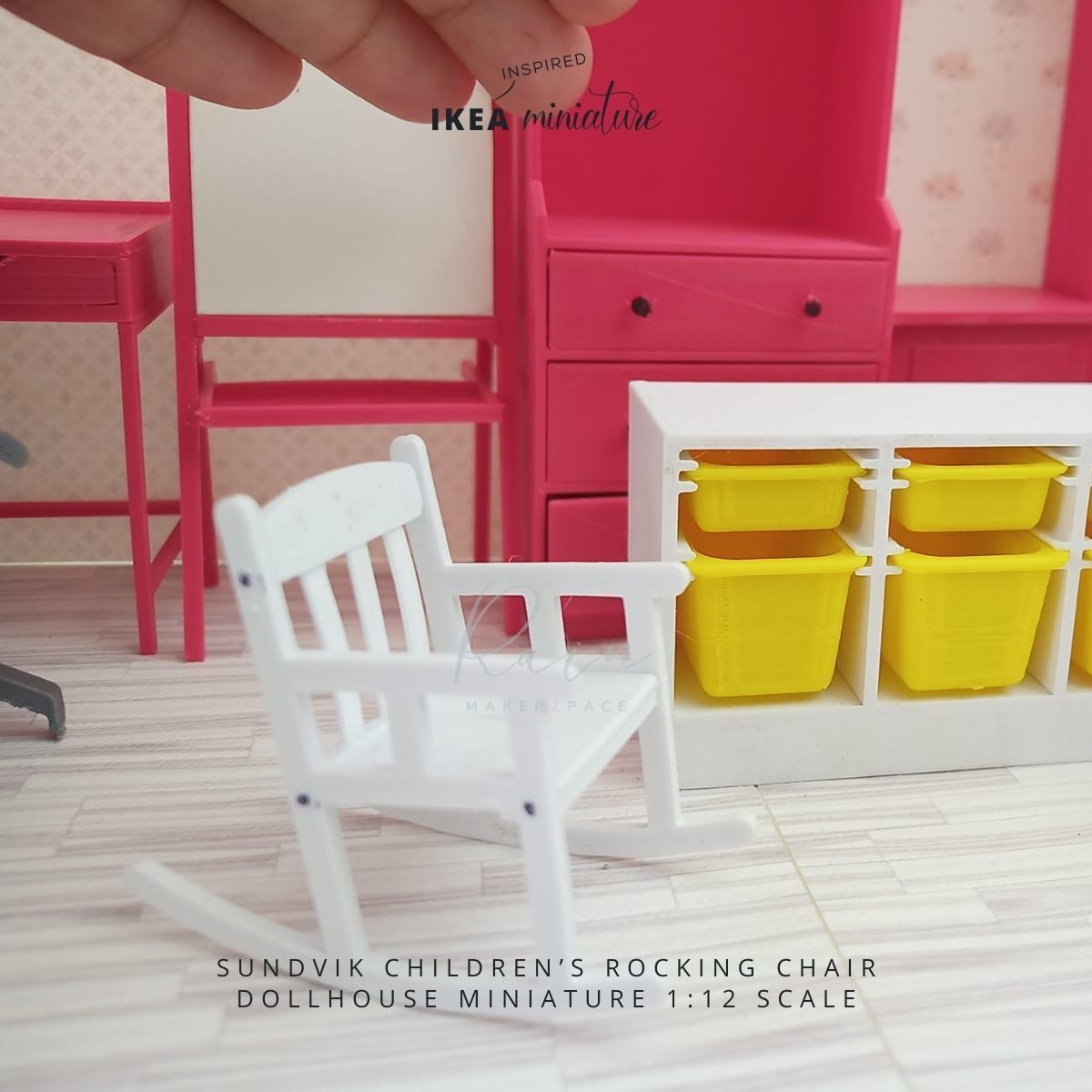 MINIATURE IKEA INSPIRED SUNDVIK CHILDREN ROCKING CHAIR 3D model 3D ...