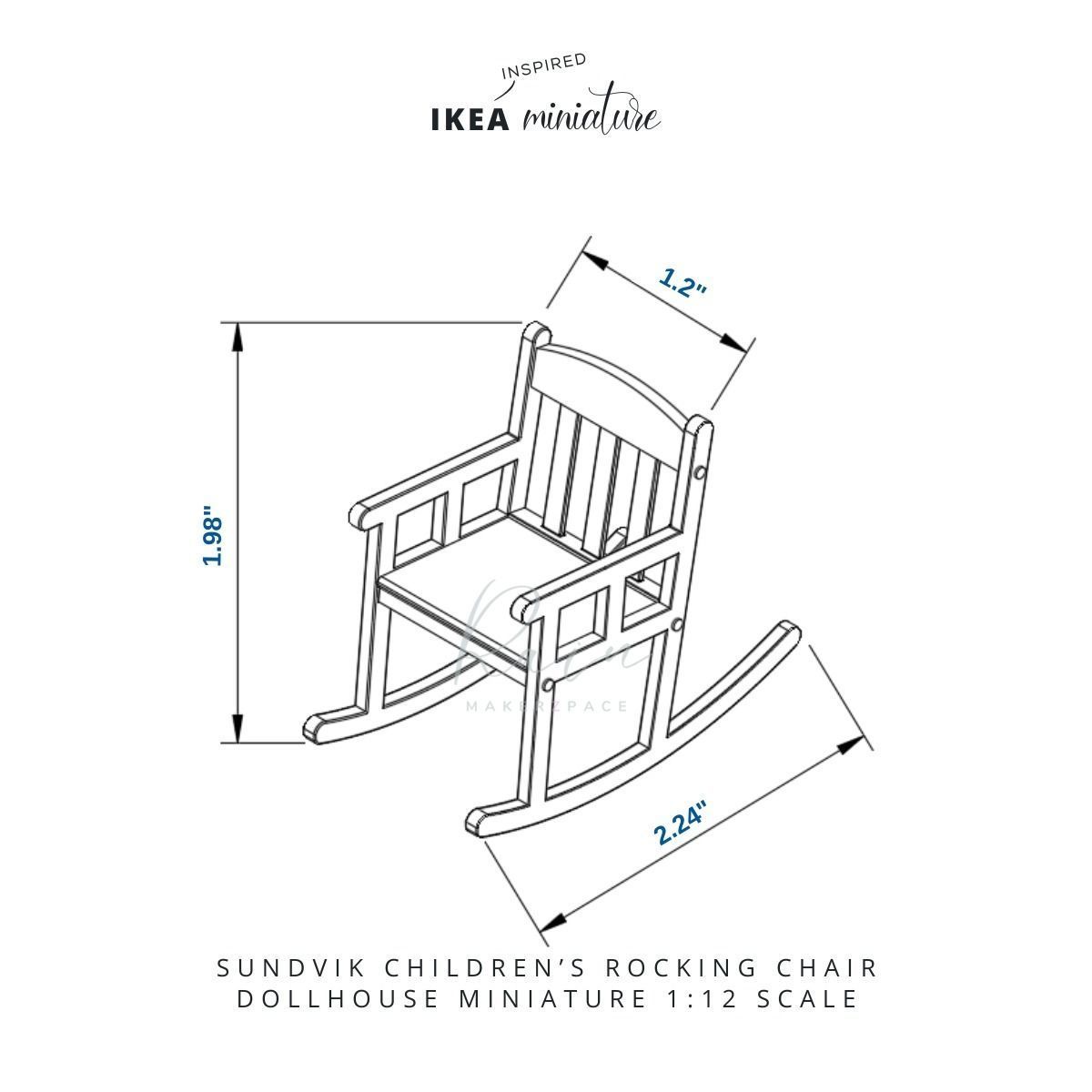 MINIATURE IKEA INSPIRED SUNDVIK CHILDREN ROCKING CHAIR 3D model 3D ...