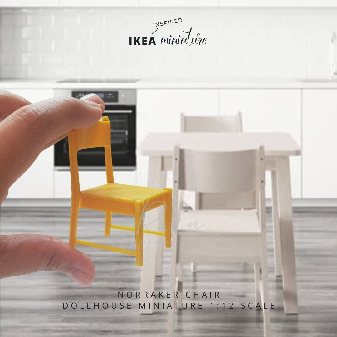 MINIATURE IKEA INSPIRED NORRAKER CHAIR 3D model 3D printable | CGTrader