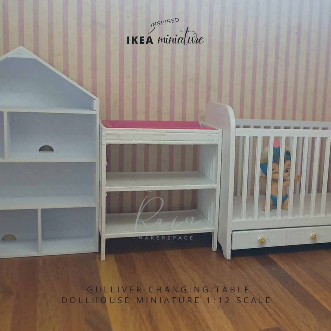 MINIATURE IKEA INSPIRED GULLIVER CHANGING TABLE 3D model 3D printable ...
