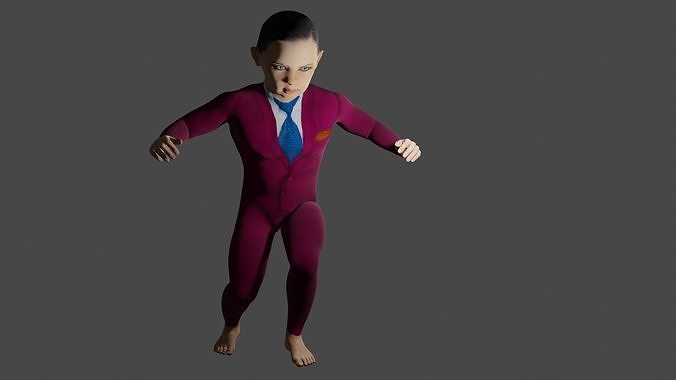 3D model Creepy Costumed Boy Flipping Over Animation VR / AR / low-poly ...