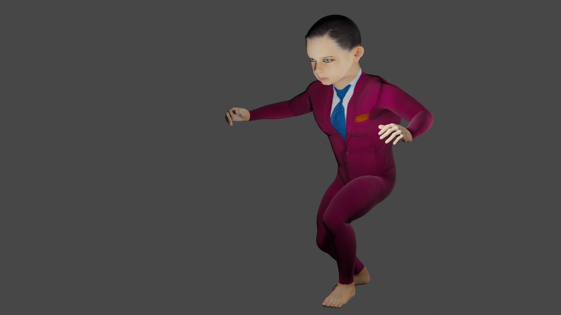 3D model Creepy Costumed Boy Flipping Over Animation VR / AR / low-poly ...