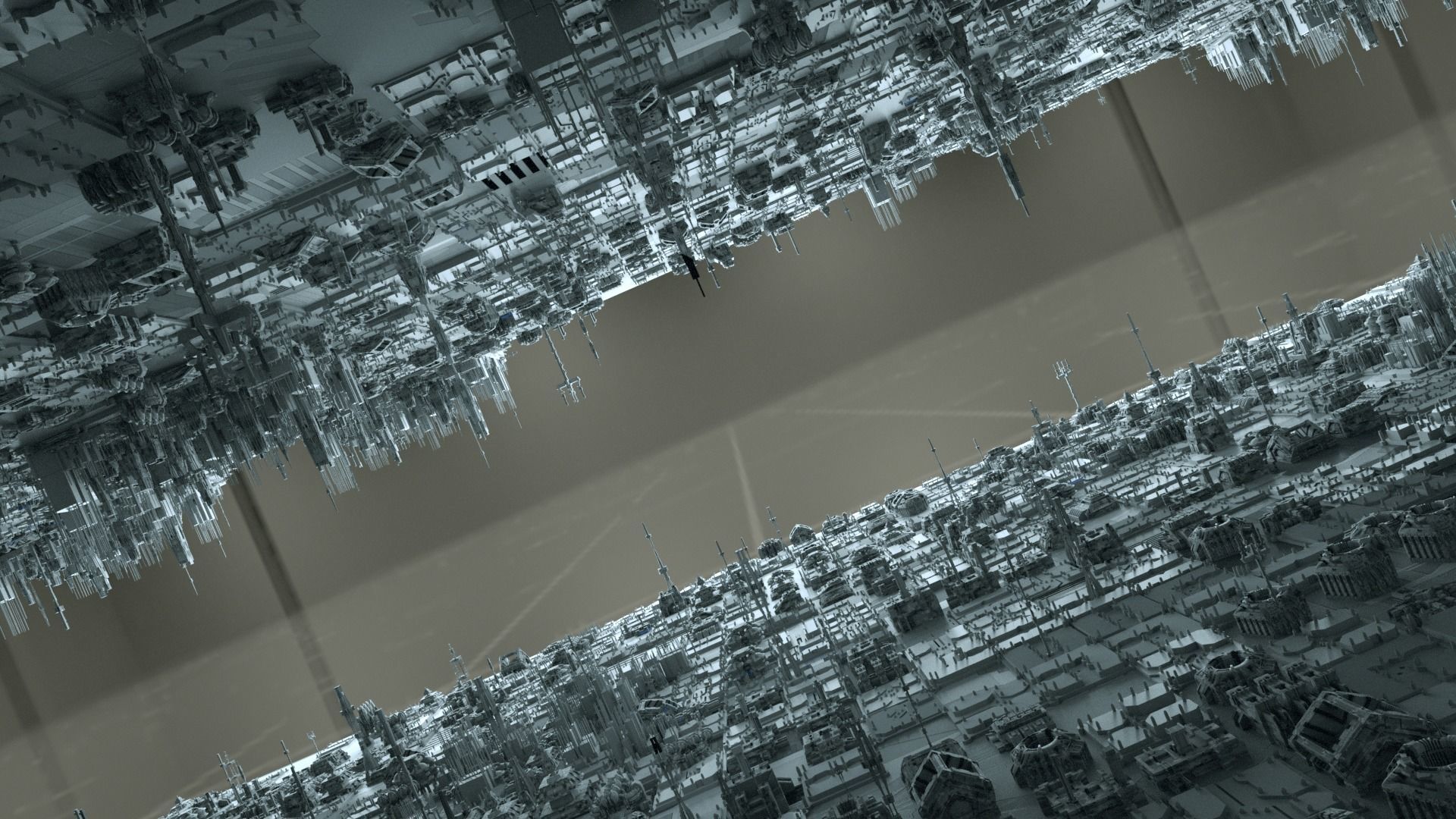 SCIFI Future technology Cyberpenk chip city building 3D model animated ...