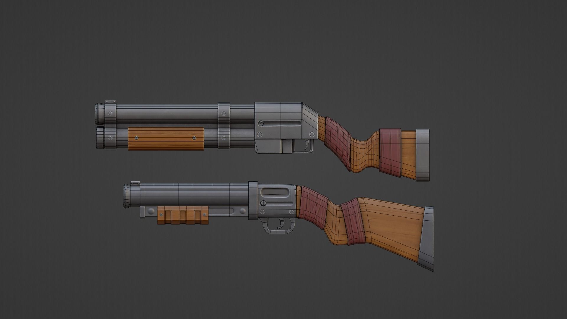 3D model Fantasy Shotguns VR / AR / low-poly | CGTrader
