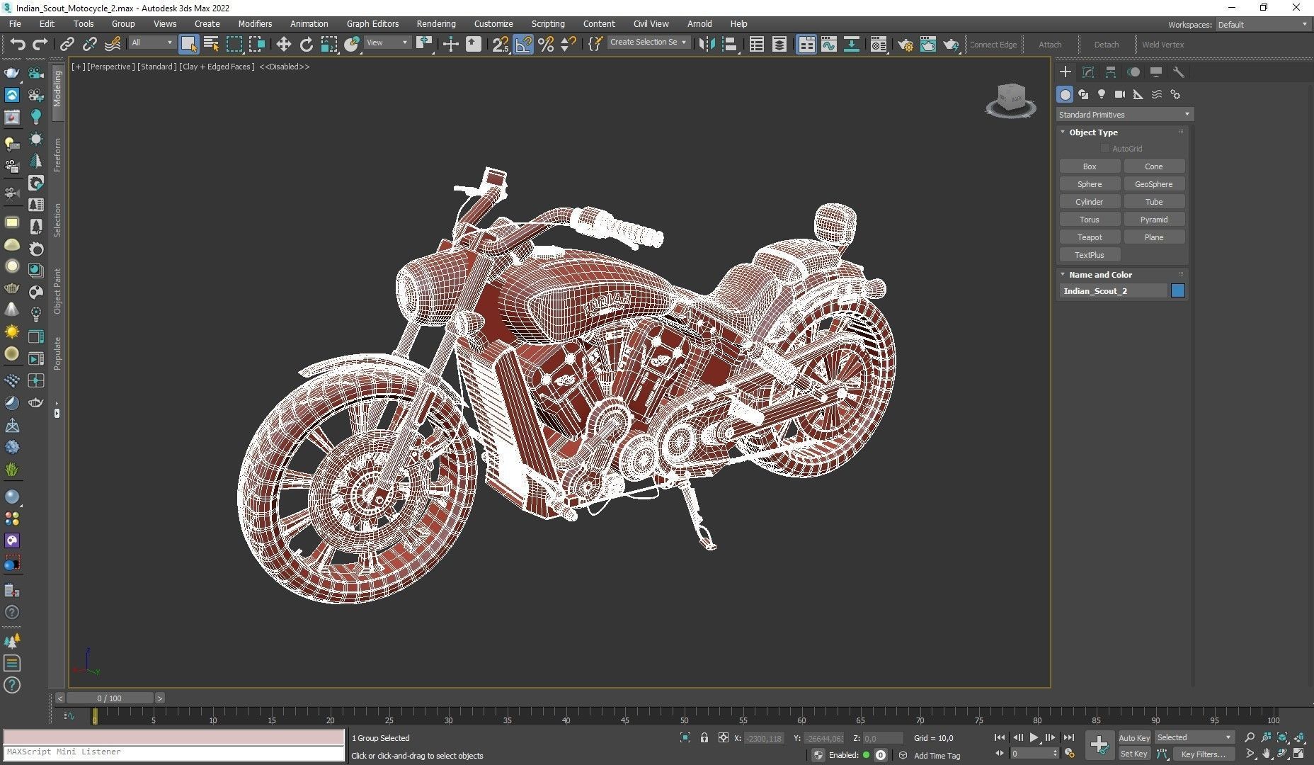 Indian Scout 3D Model with Back Seat Motorcycle 3D model | CGTrader